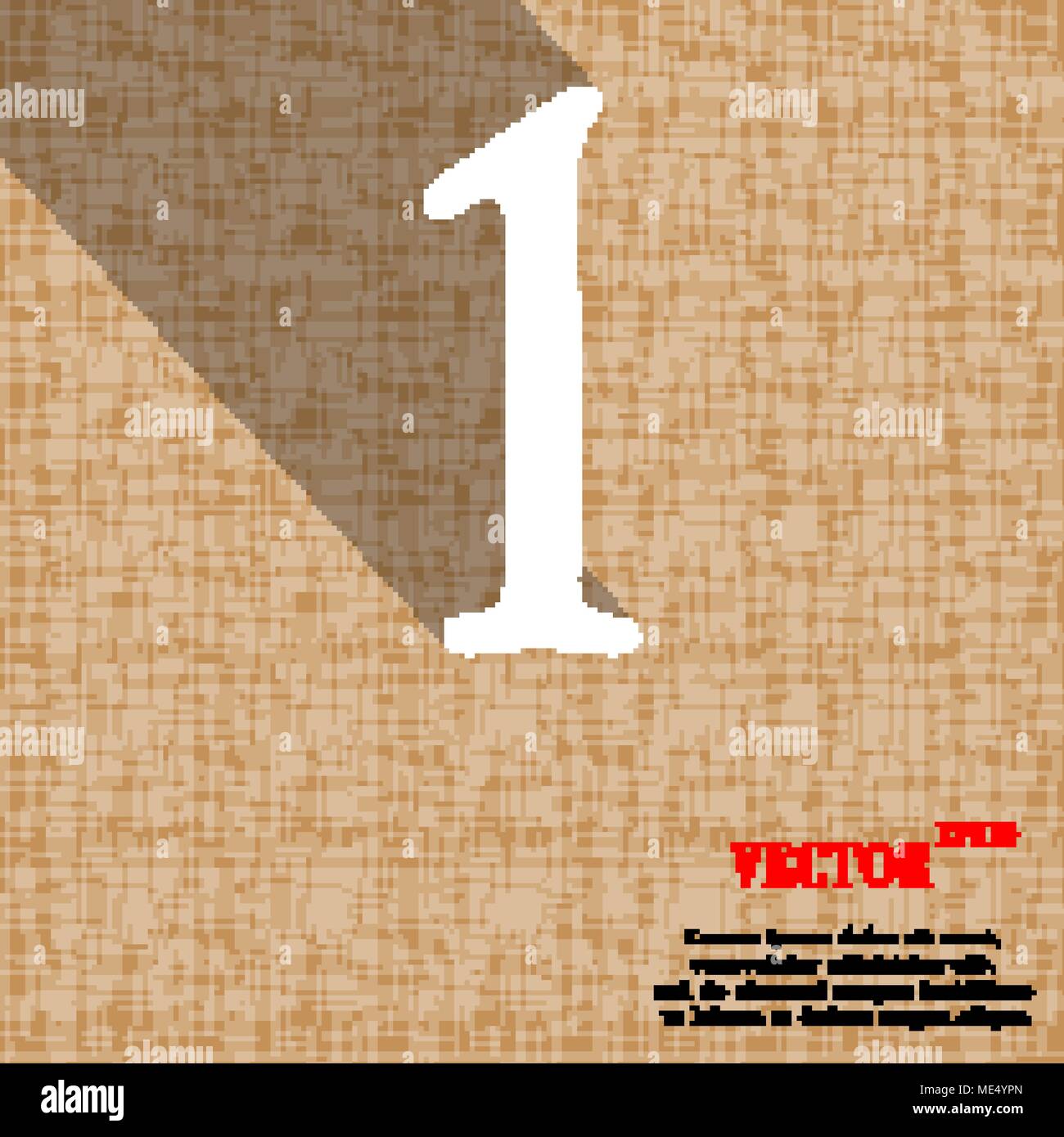 number one icon symbol on abstract geometric background with long ...