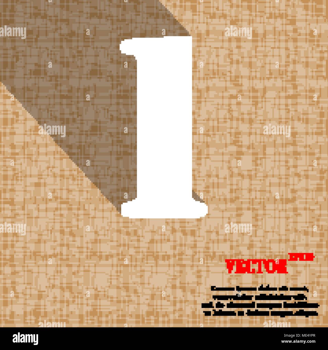 number one icon symbol on abstract geometric background with long ...