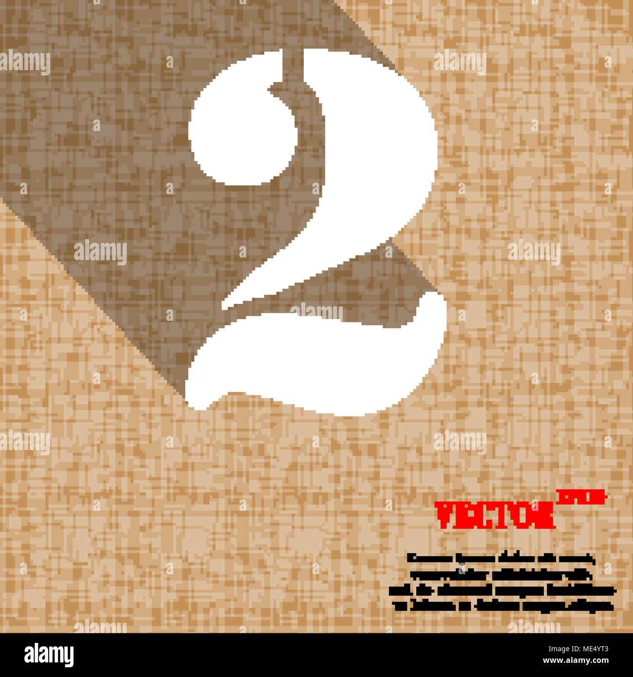 number two icon symbol on abstract geometric background with long ...