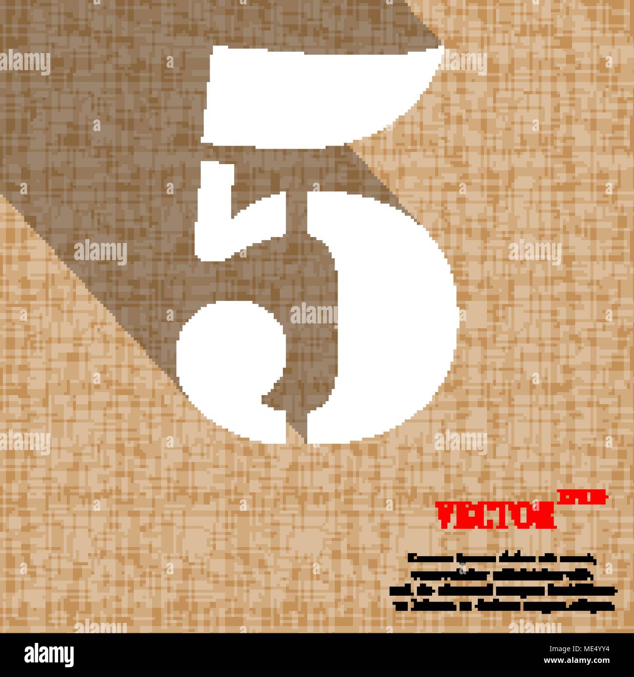 number five icon symbol on abstract geometric background with long ...