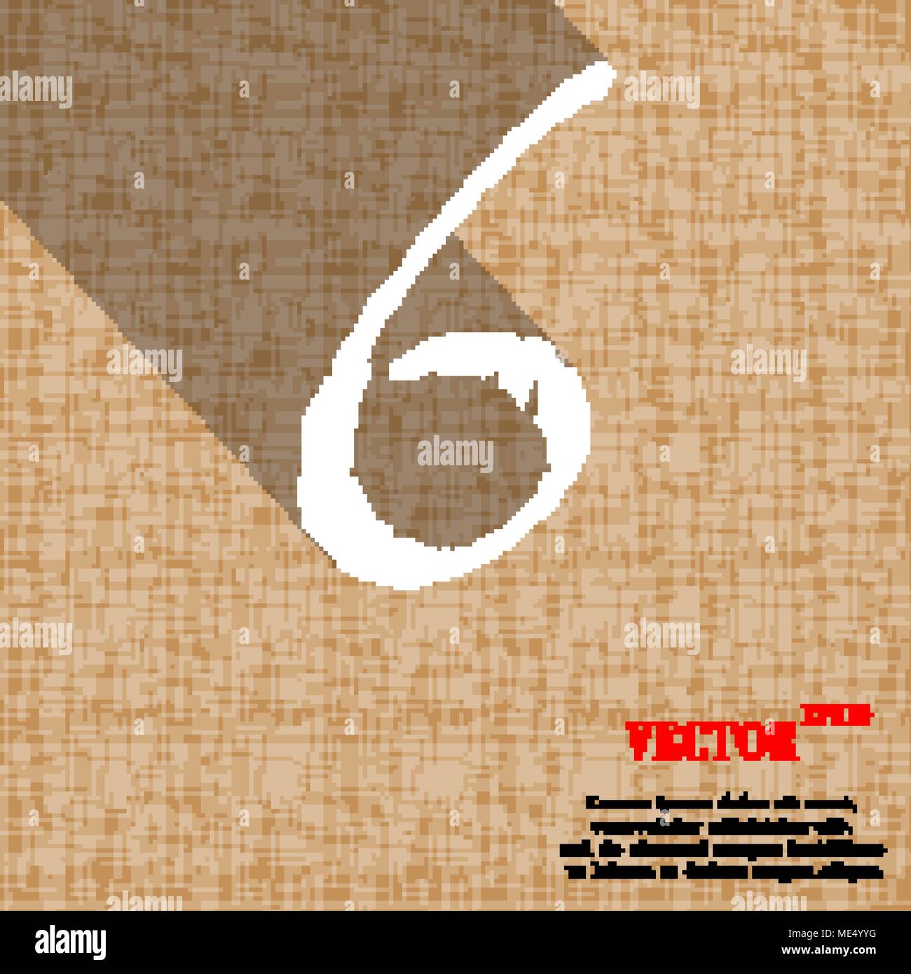 number six icon symbol on abstract geometric background with long ...