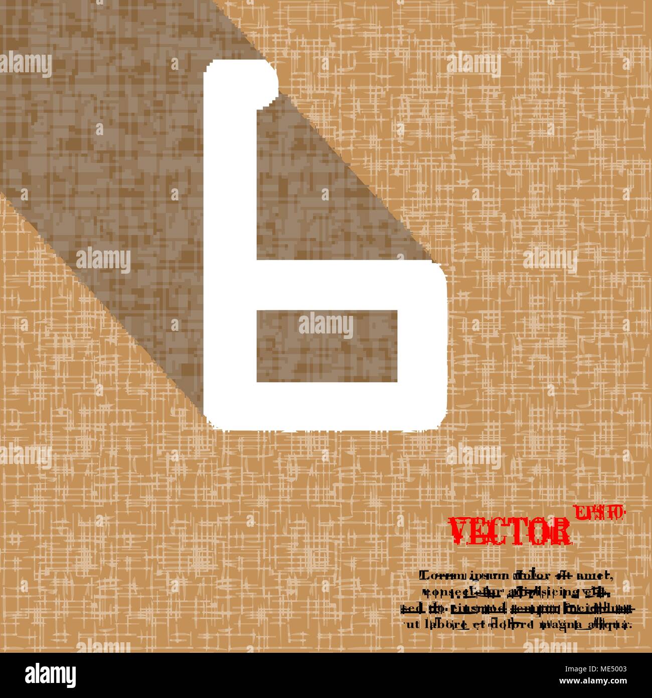 number six icon symbol on abstract geometric background with long ...