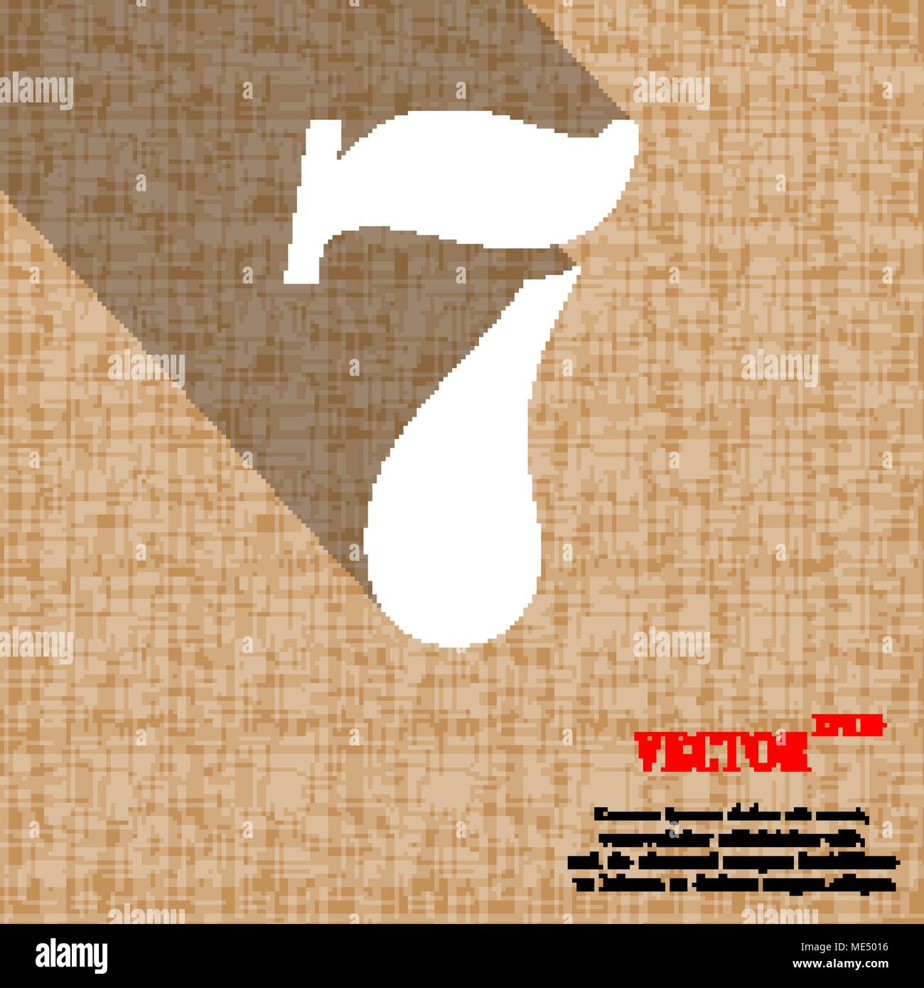 number seven icon symbol on abstract geometric background with long ...