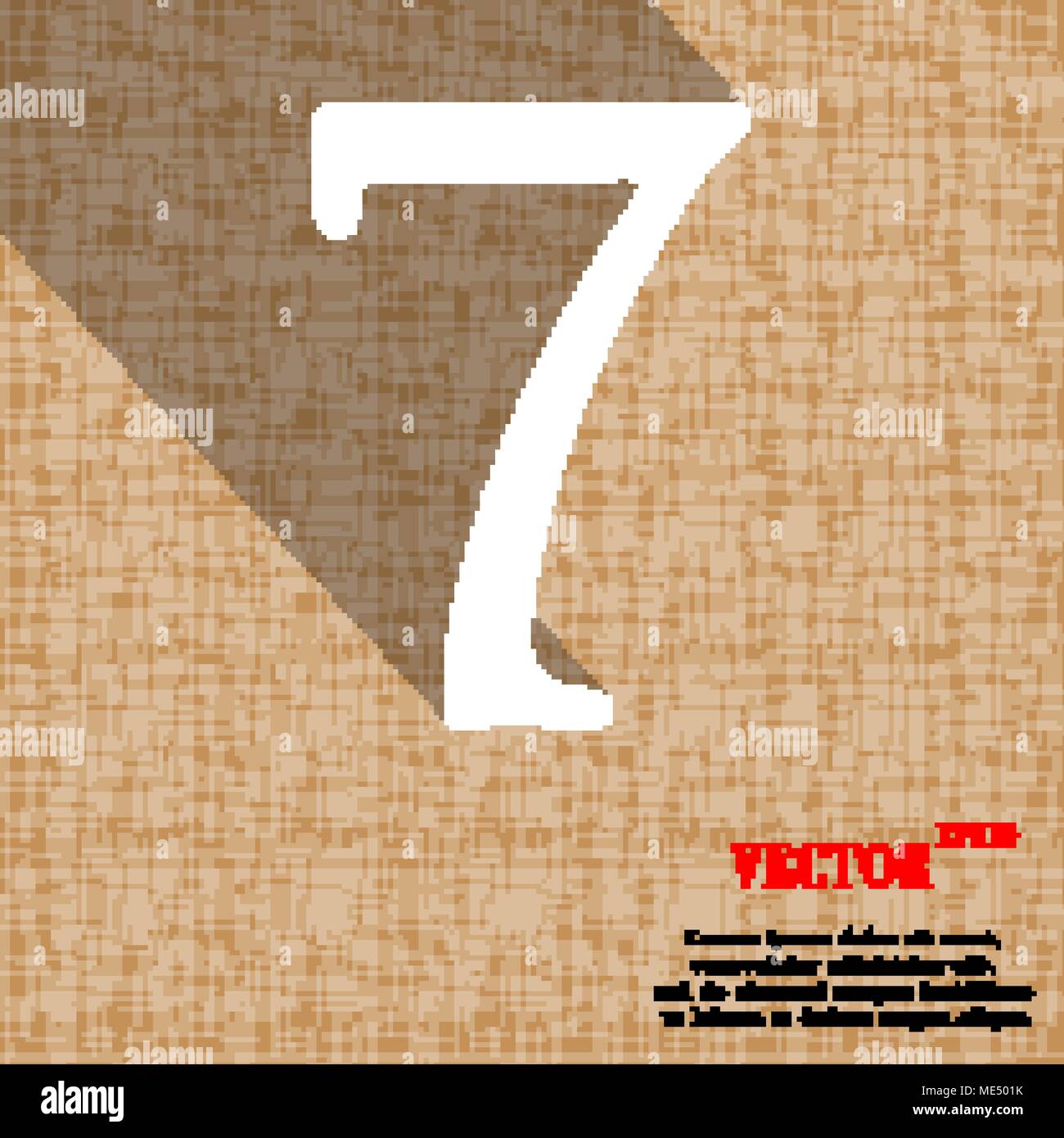 number seven icon symbol on abstract geometric background with long ...