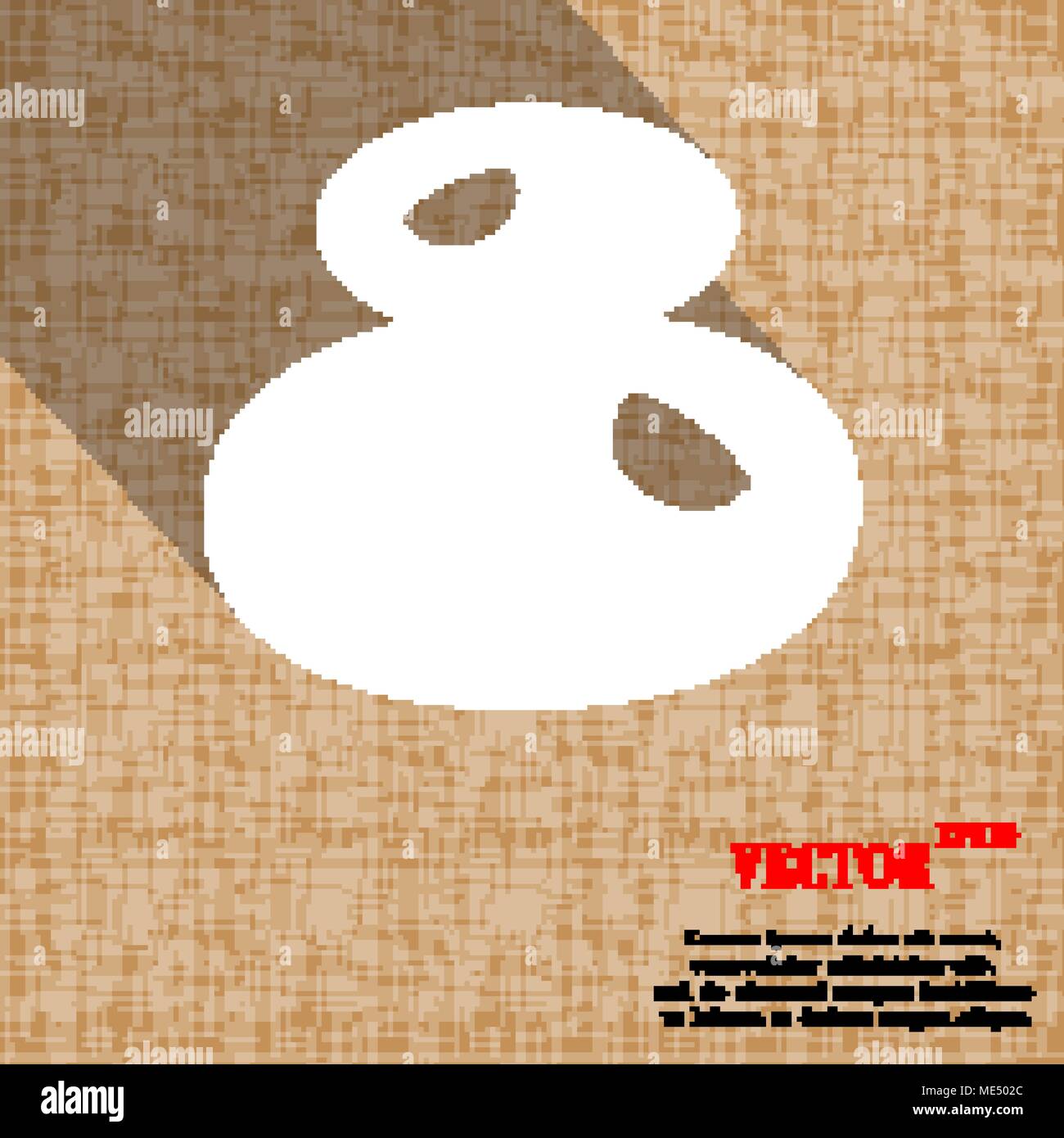 number Eight icon symbol on abstract geometric background with long ...