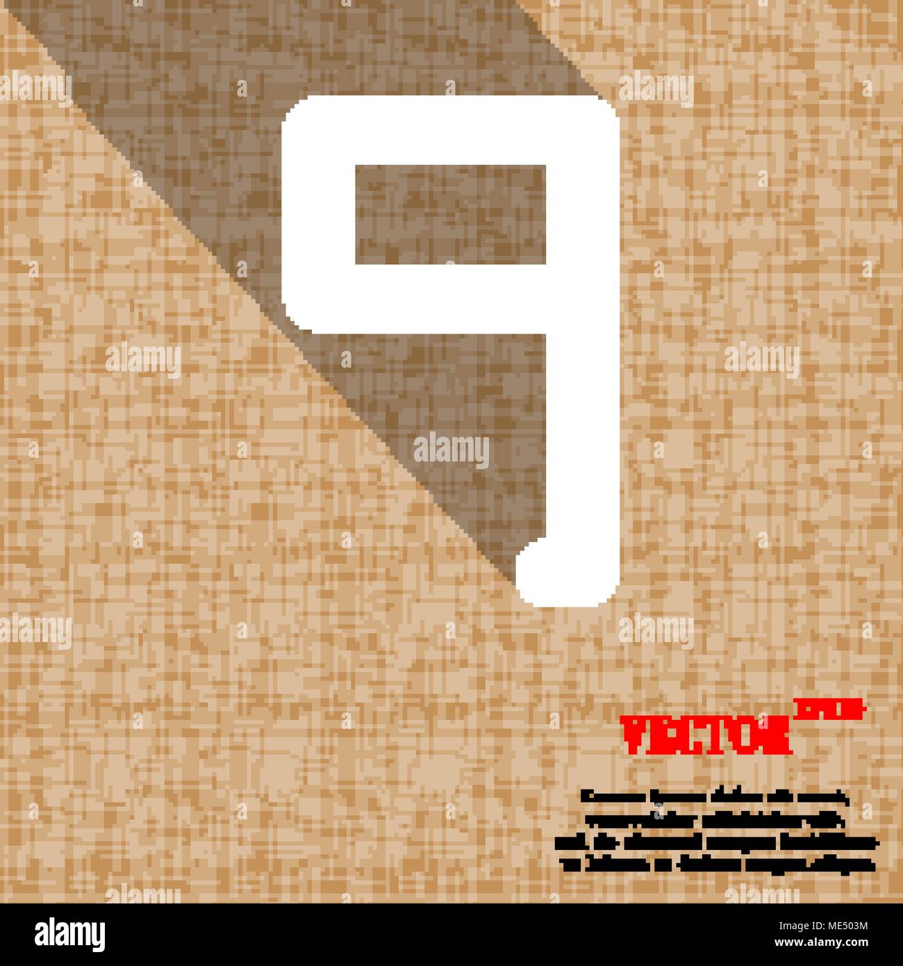 number Nine icon symbol on abstract geometric background with long shadows. Vector illustration ...