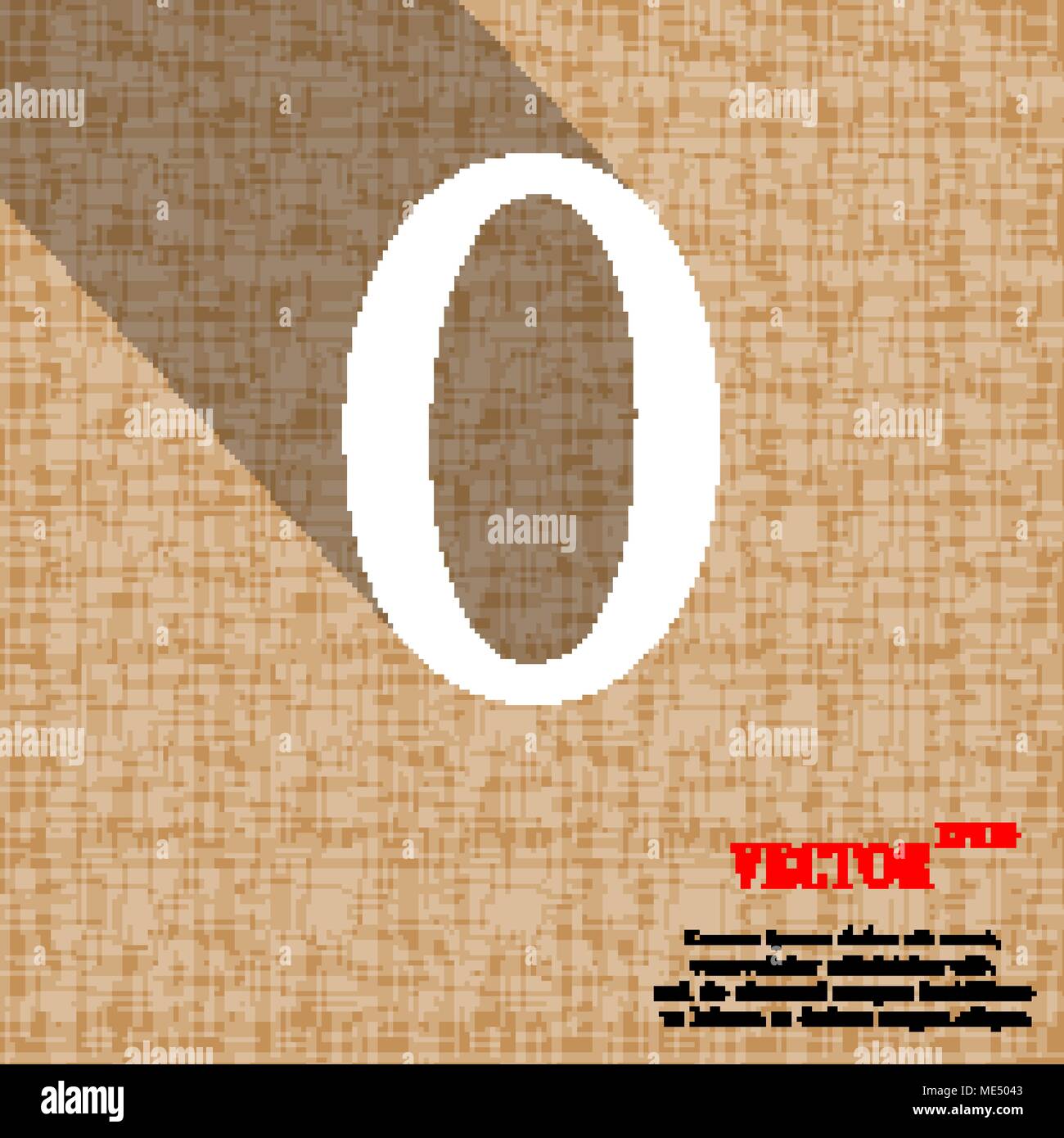 number zero icon symbol on abstract geometric background with long ...