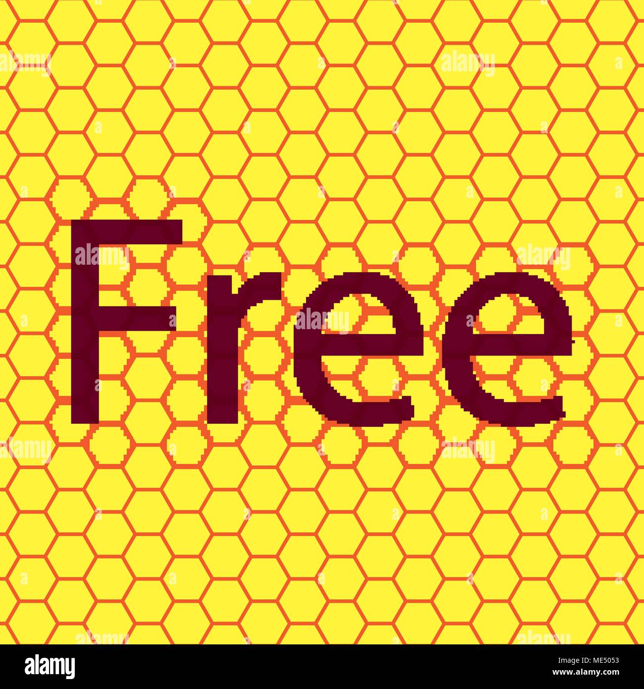 Free icon symbol on a yellow background abstract similar to a honeycomb ...