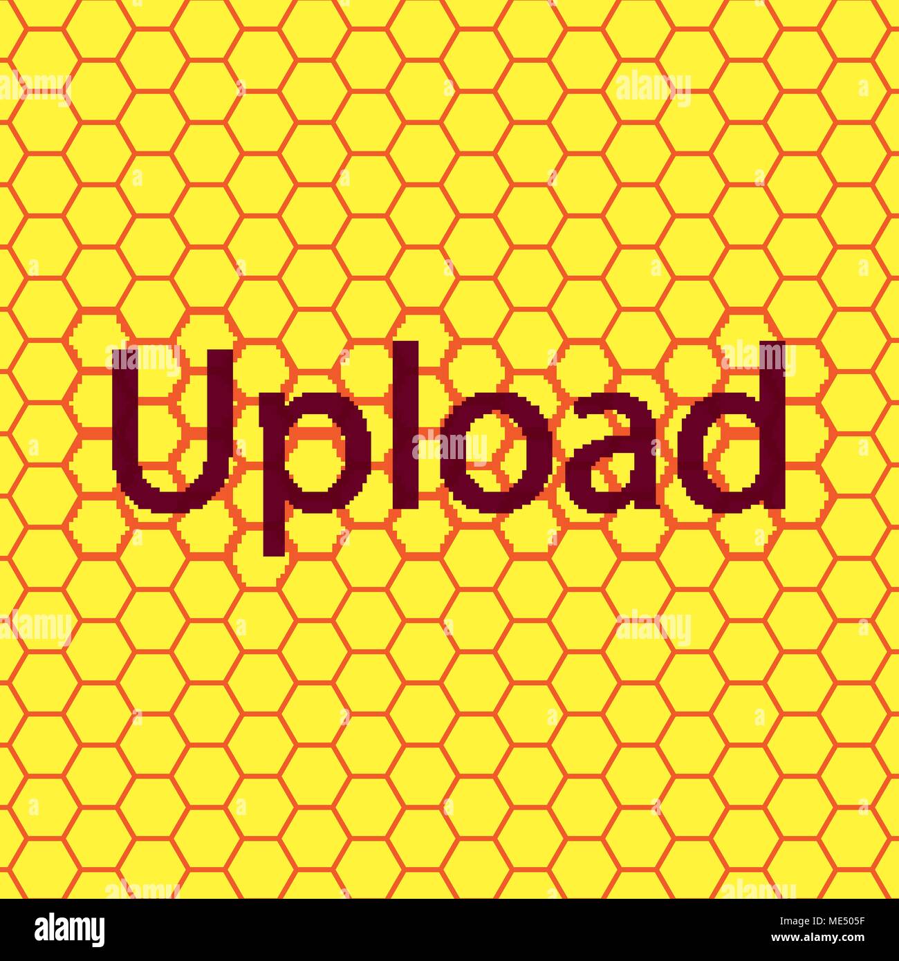 Upload icon symbol on a yellow background abstract similar to a ...