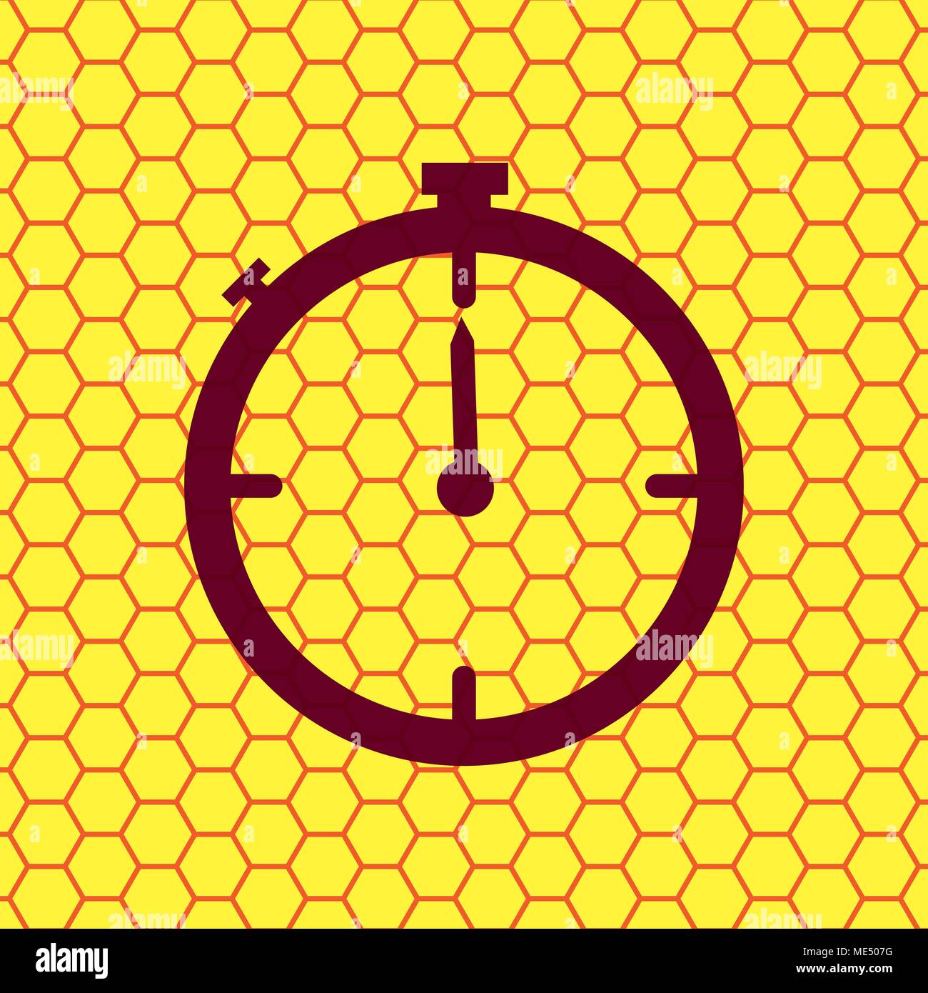 Timer icon symbol on a yellow background abstract similar to a ...