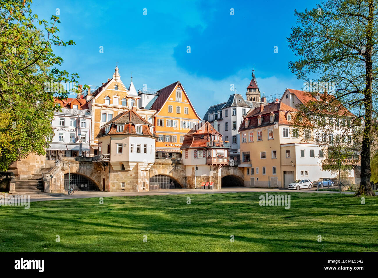 ESSLINGEN, GERMANY - APRIL 17, 2018: The photo shows the medieval town ...