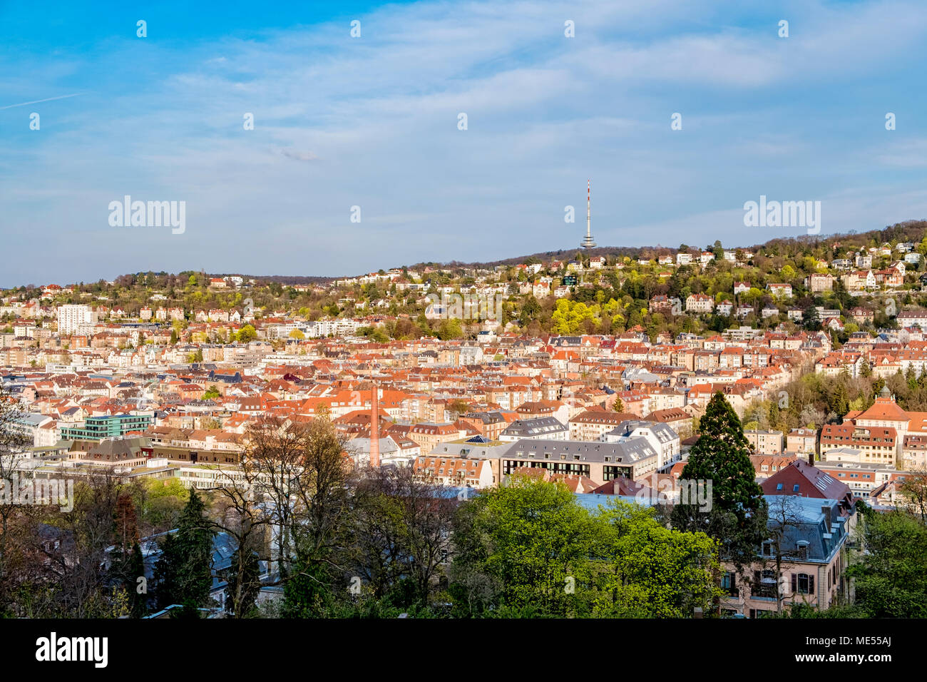 Stuttgart, Germany. View from viewpoint Karlshoehe Stock Photo - Alamy