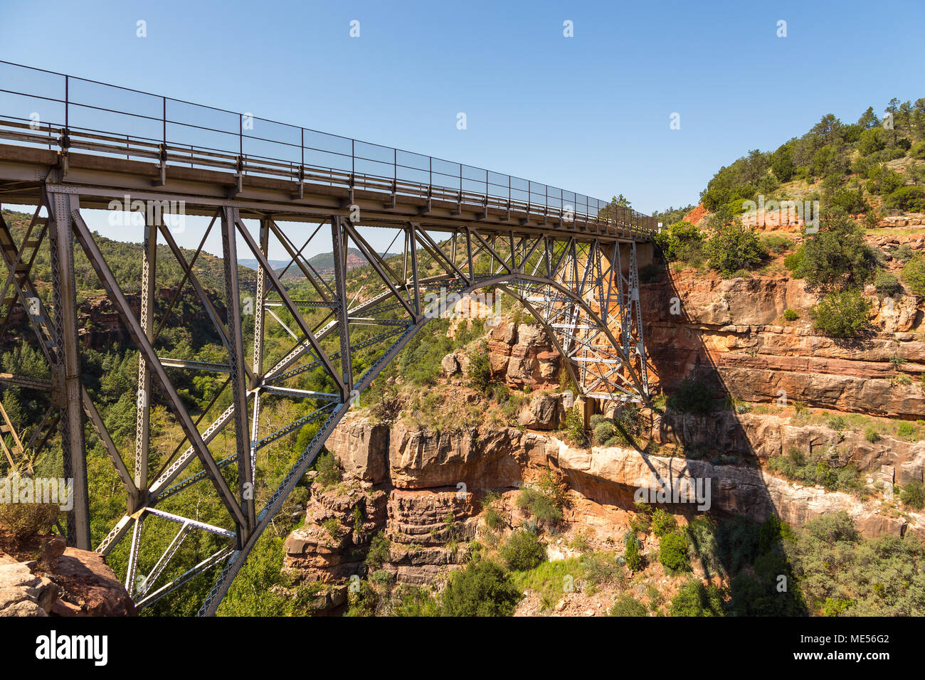 View of the Midgley Bridge over Wilson Canyon near Sedona, Arizona, USA ...