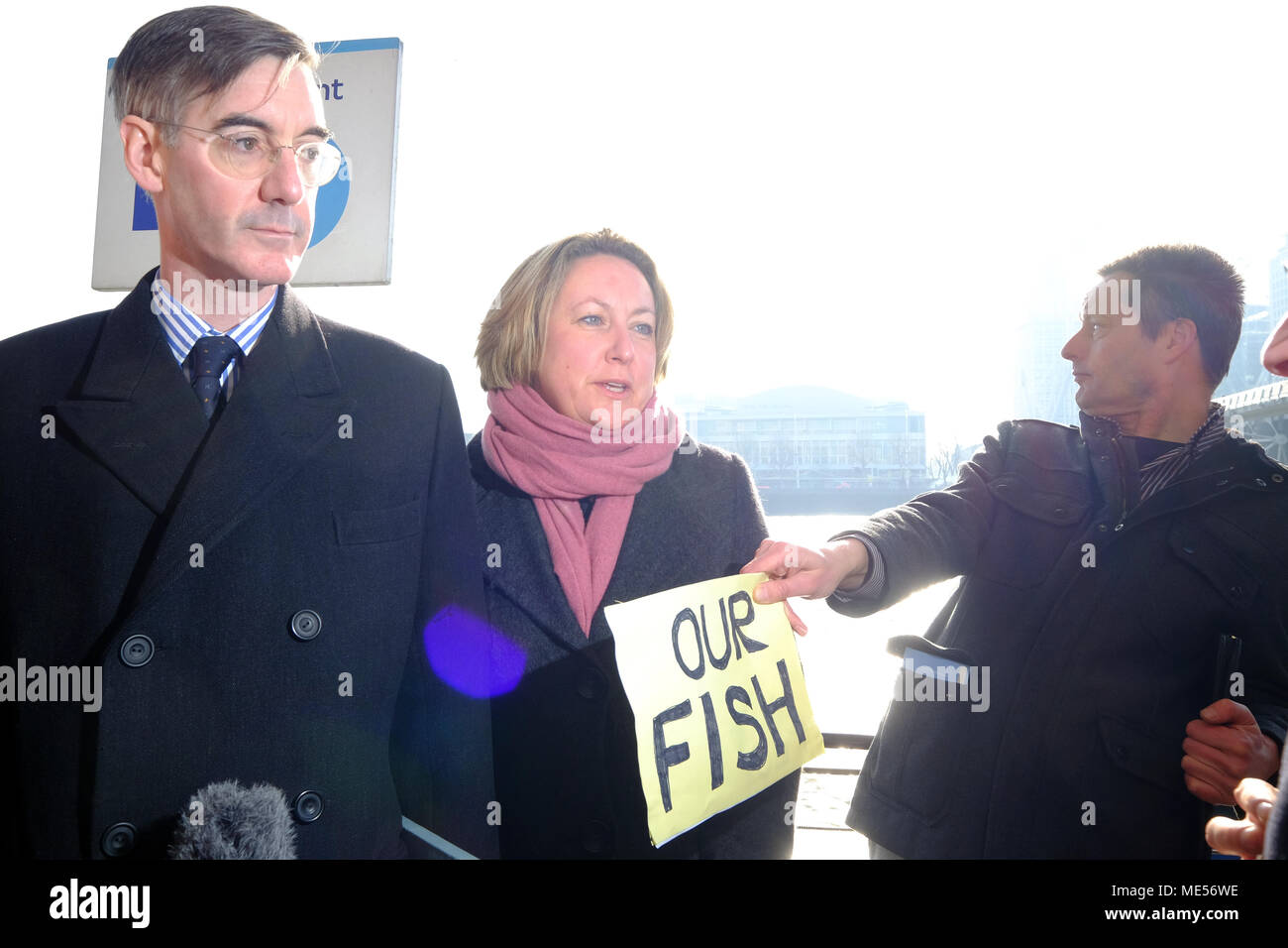 Jacob Rees Mogg and Nigel Farage stage a protest with Fishing for Leave ...
