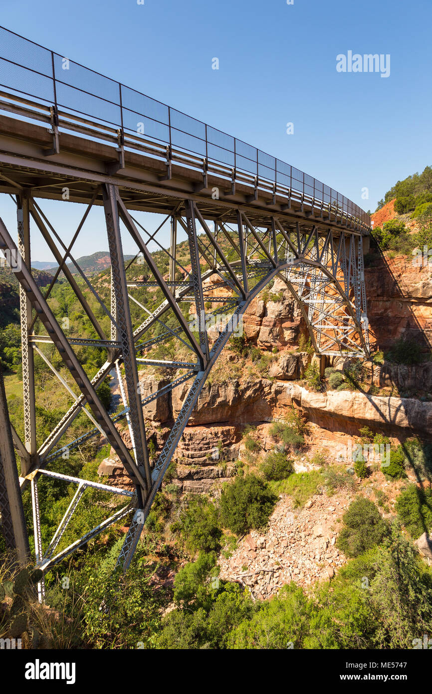 View of the Midgley Bridge over Wilson Canyon near Sedona, Arizona, USA ...