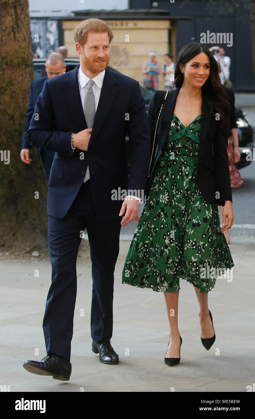 Prince Harry and Meghan Markle arrive to attend a reception hosted by ...