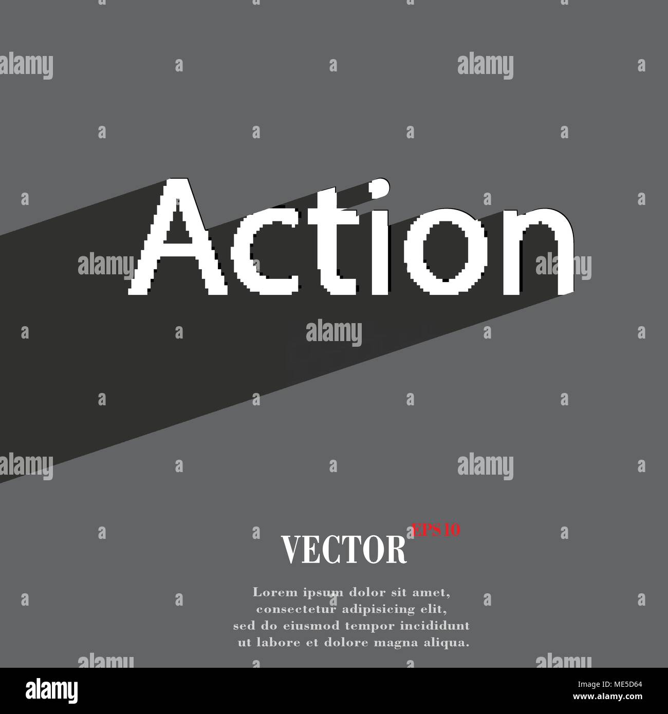 Action icon symbol Flat modern web design with long shadow and space ...