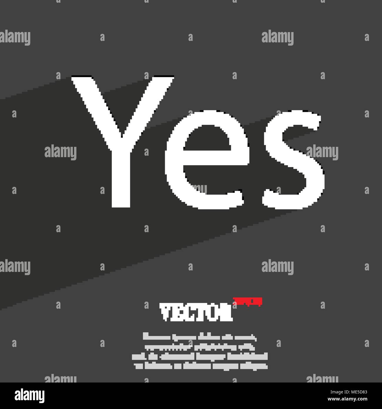 Yes icon symbol Flat modern web design with long shadow and space for ...