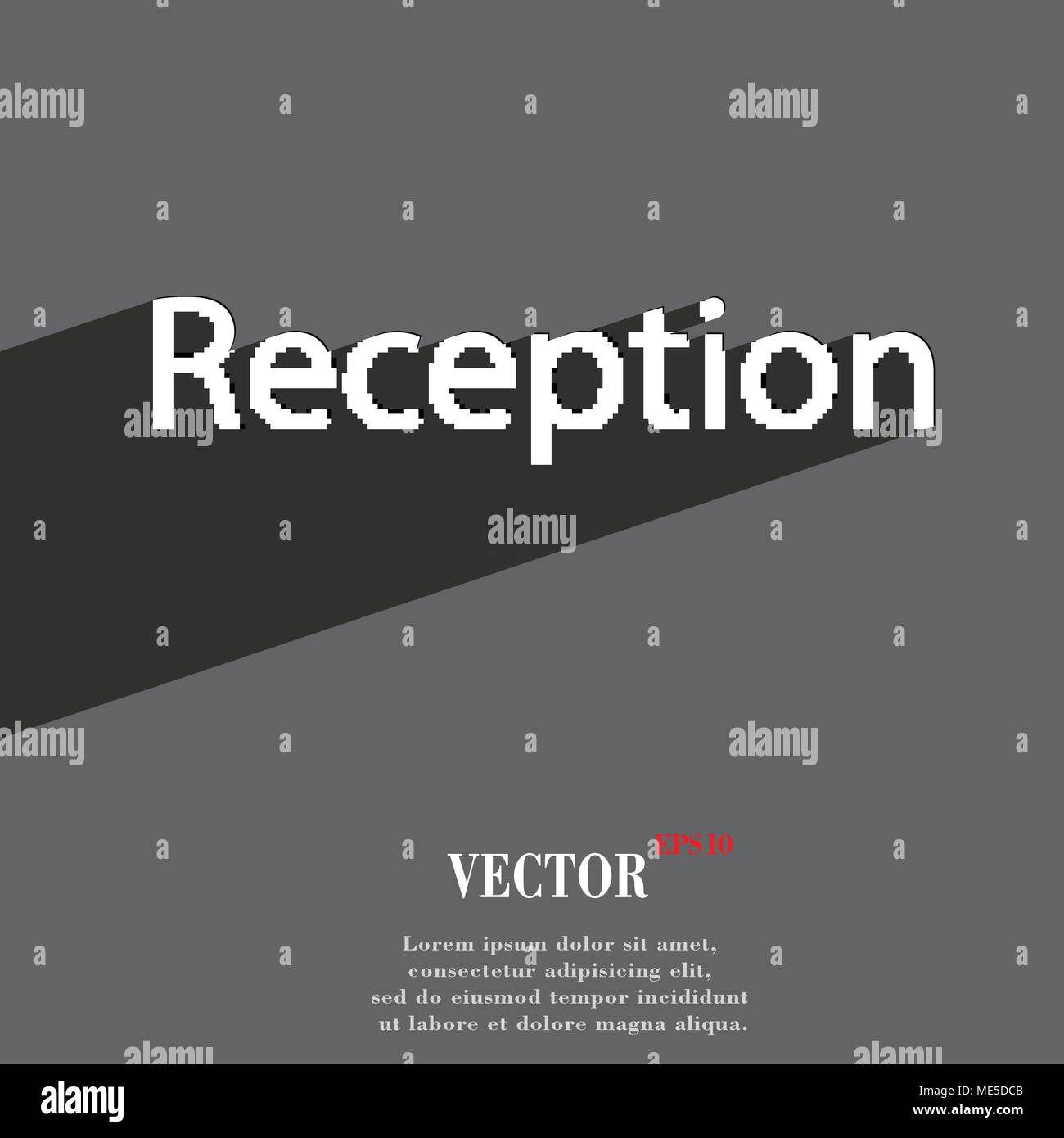 Reception icon symbol Flat modern web design with long shadow and space ...