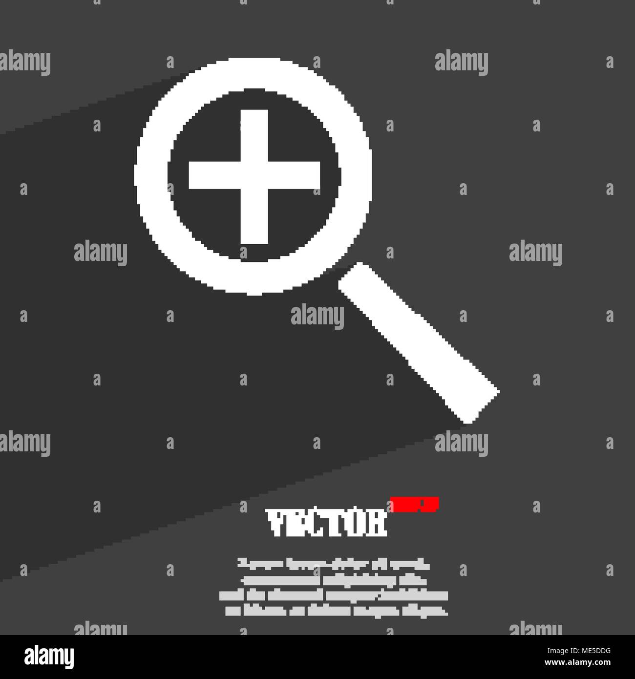 Magnifier glass, Zoom tool icon symbol Flat modern web design with long ...