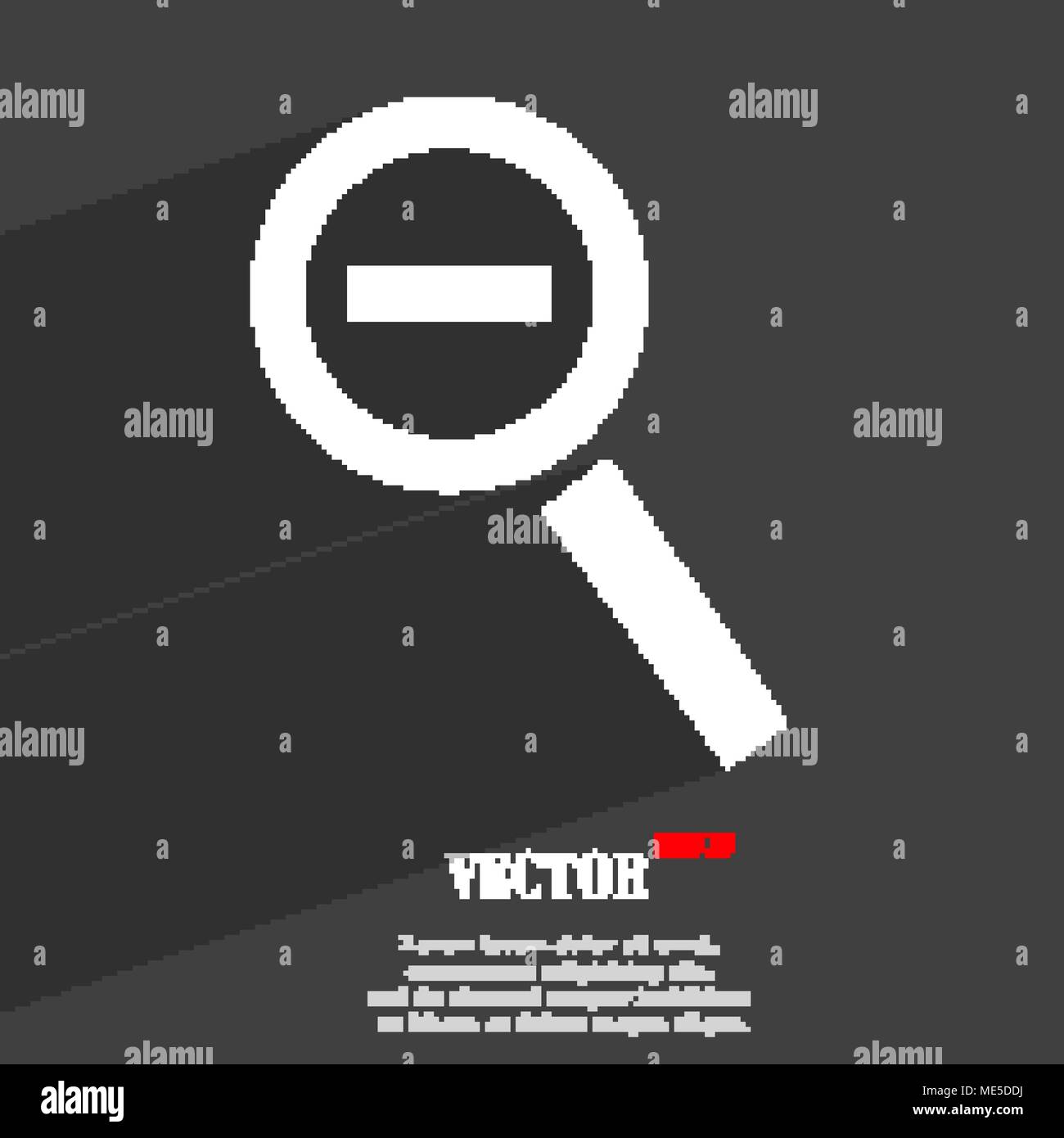 Magnifier glass, Zoom tool icon symbol Flat modern web design with long ...