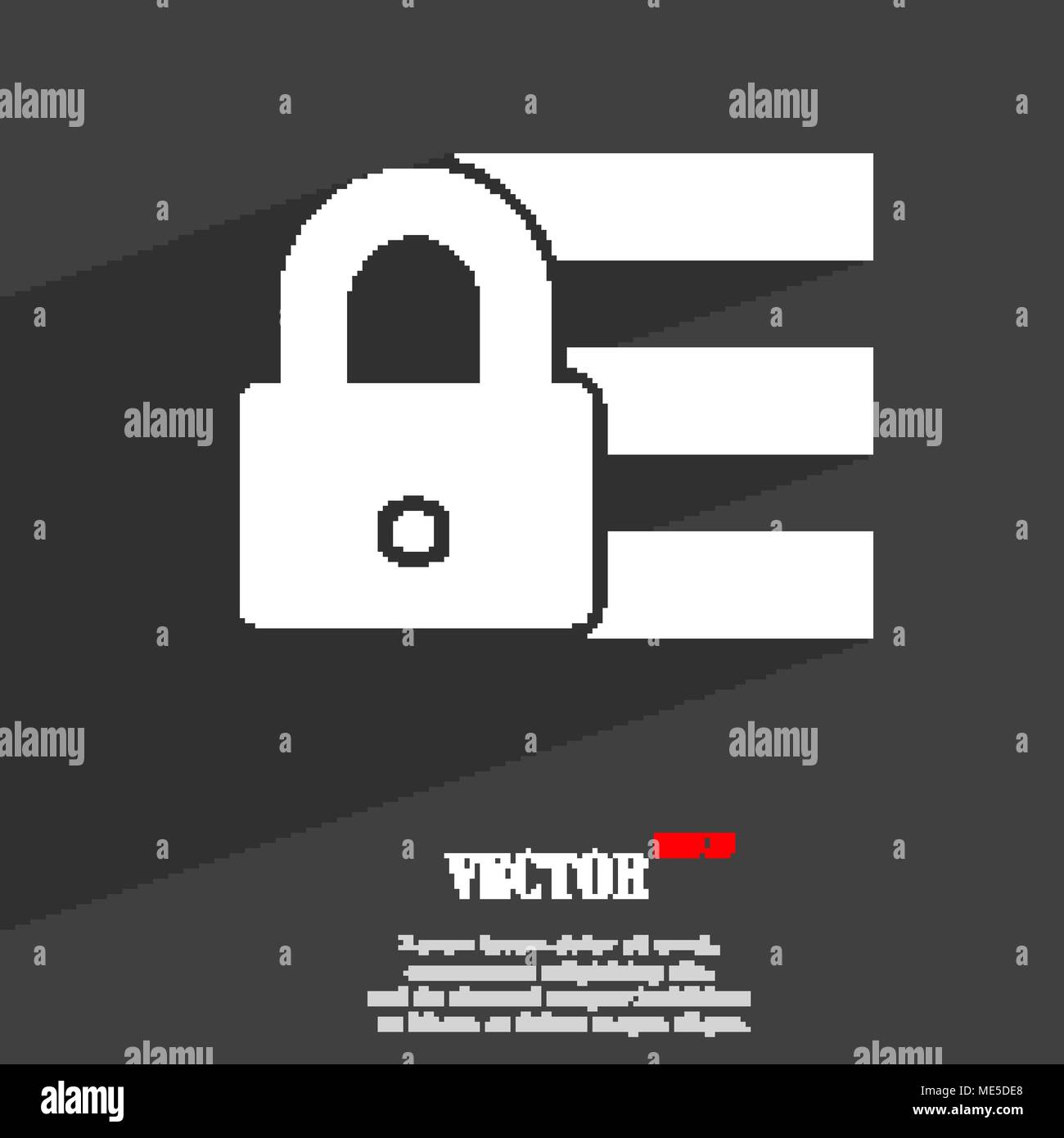 Lock, login icon symbol Flat modern web design with long shadow and ...