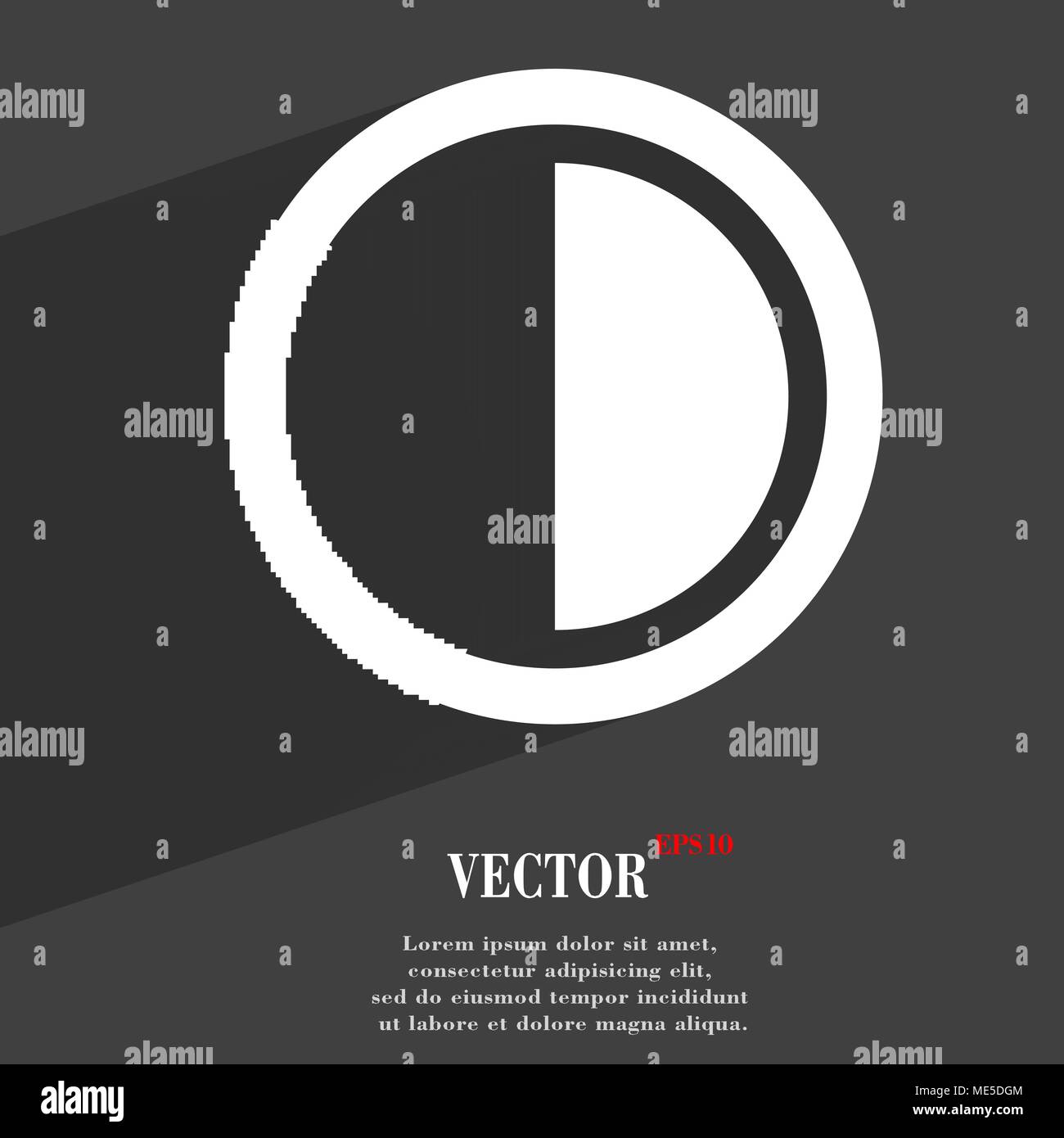 contrast icon symbol Flat modern web design with long shadow and space ...