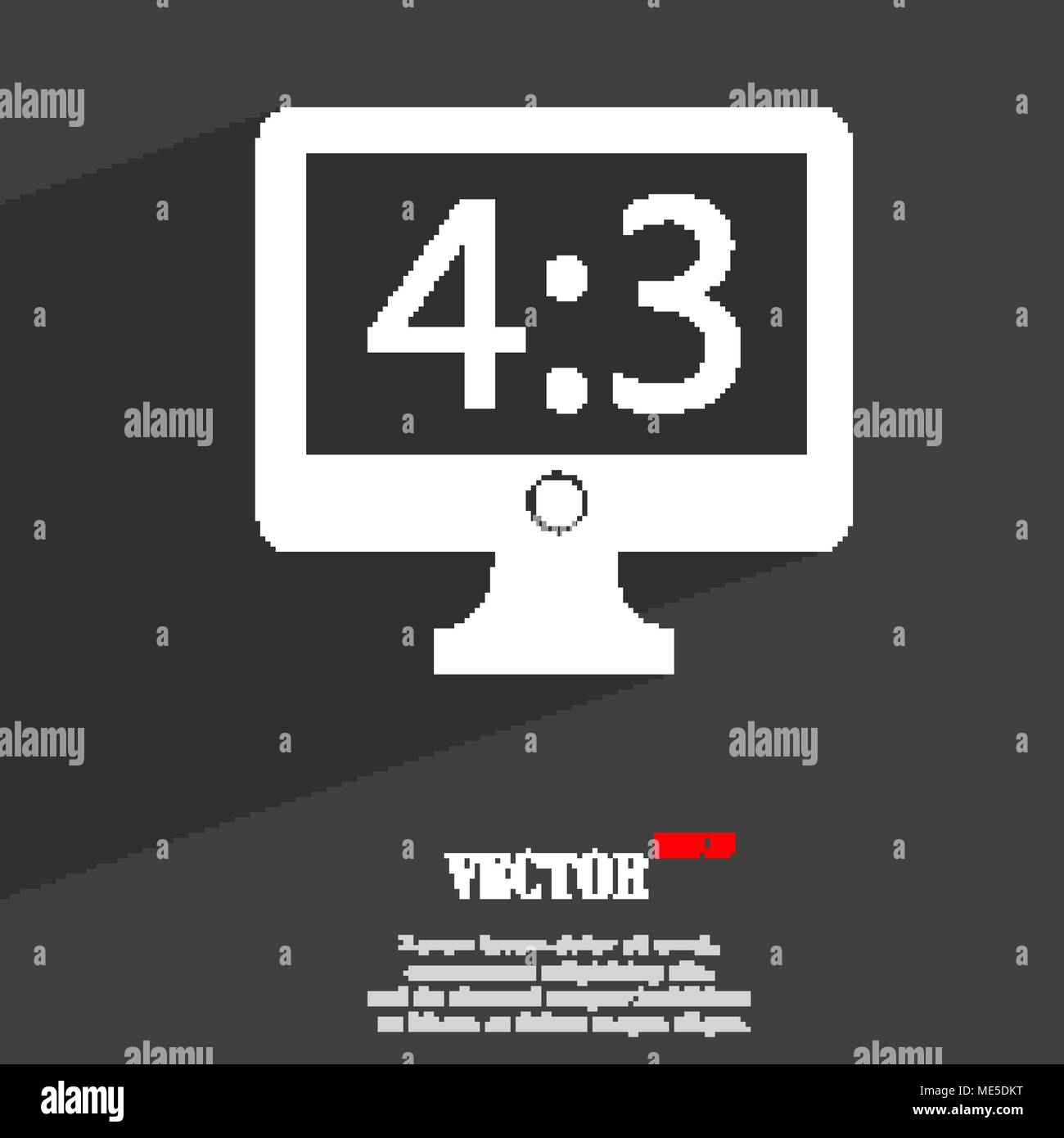 Aspect ratio 4 3 widescreen tv icon symbol Flat modern web design with ...