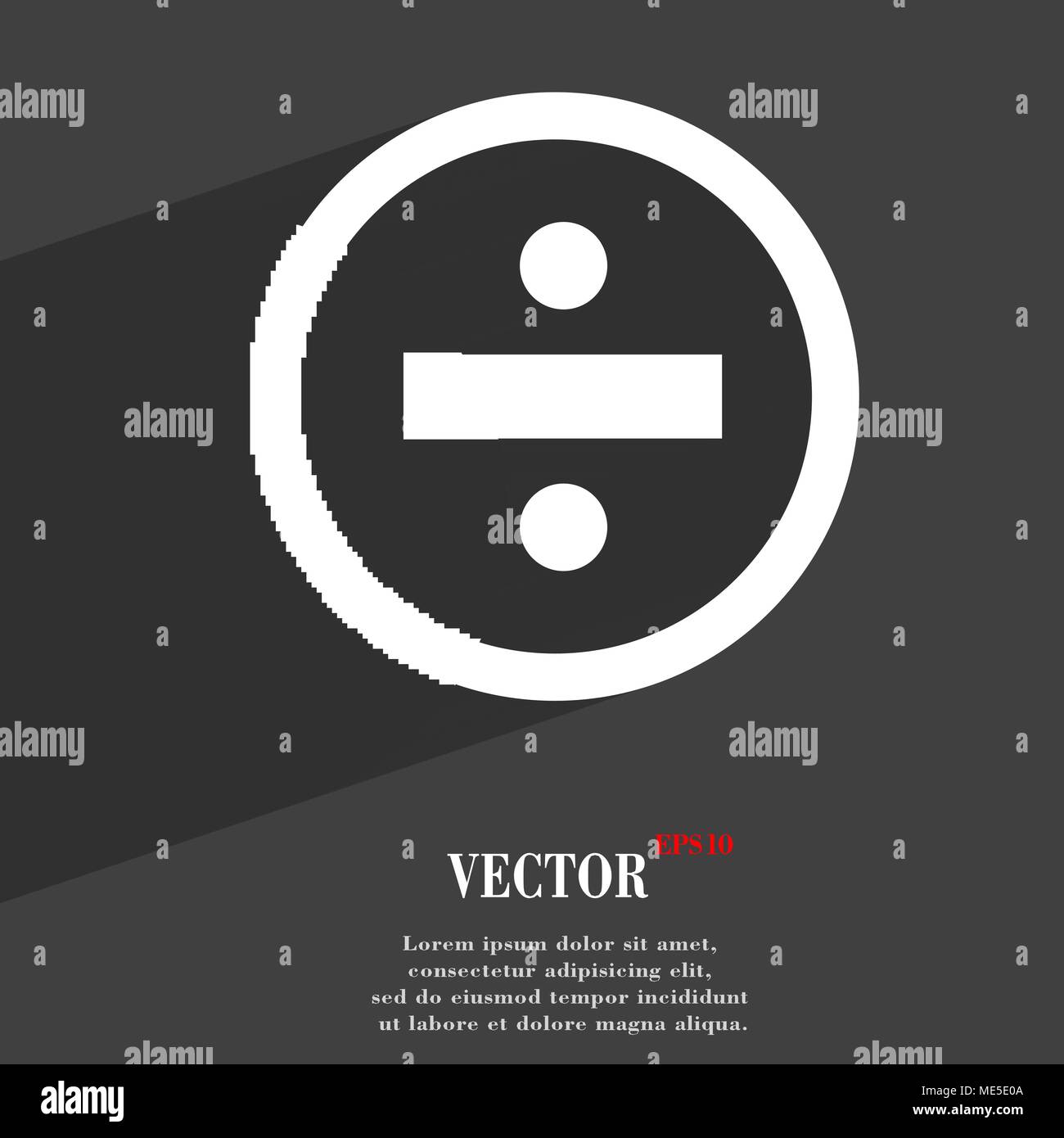 dividing icon symbol Flat modern web design with long shadow and space ...