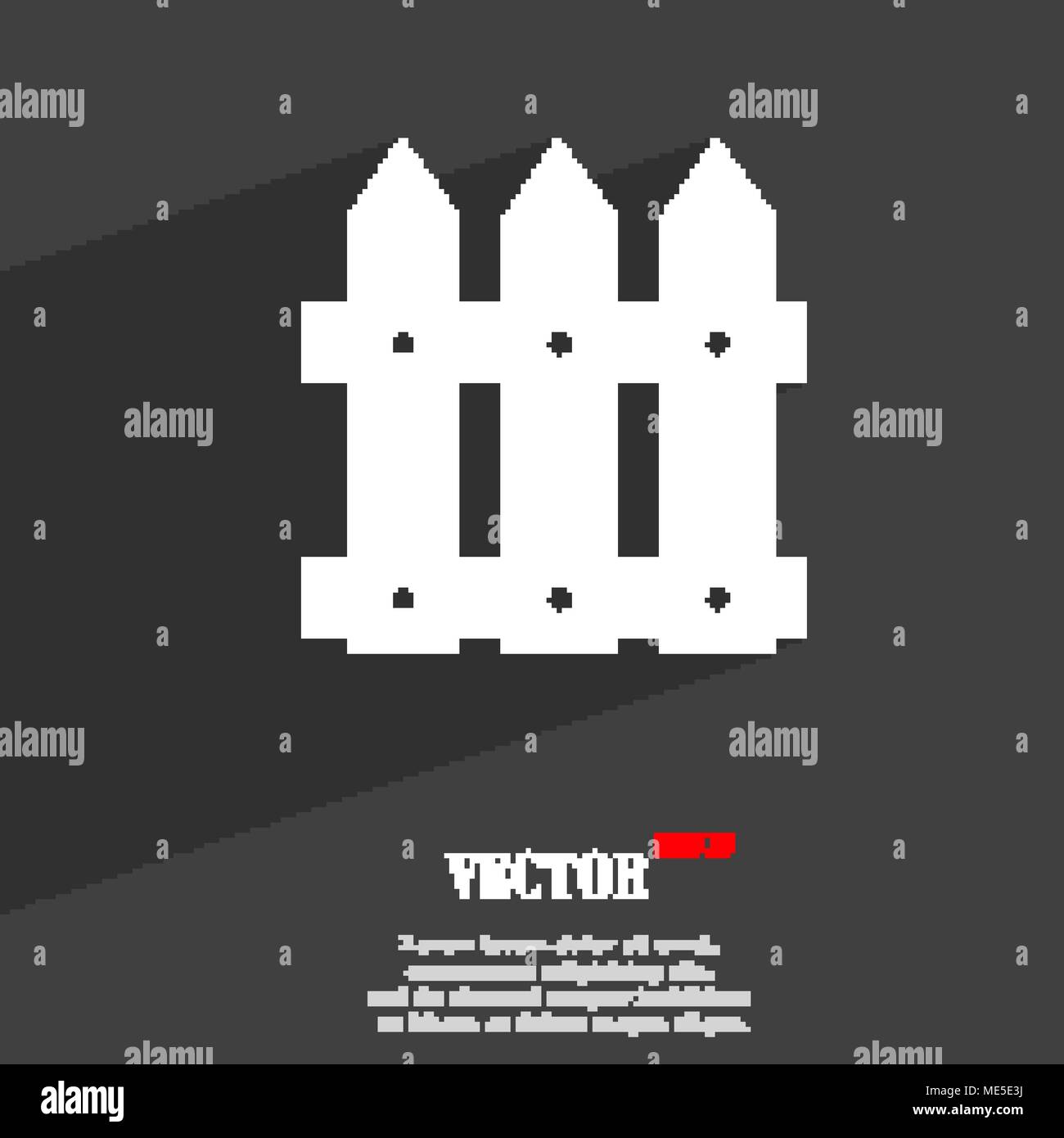 Fence icon symbol Flat modern web design with long shadow and space for ...