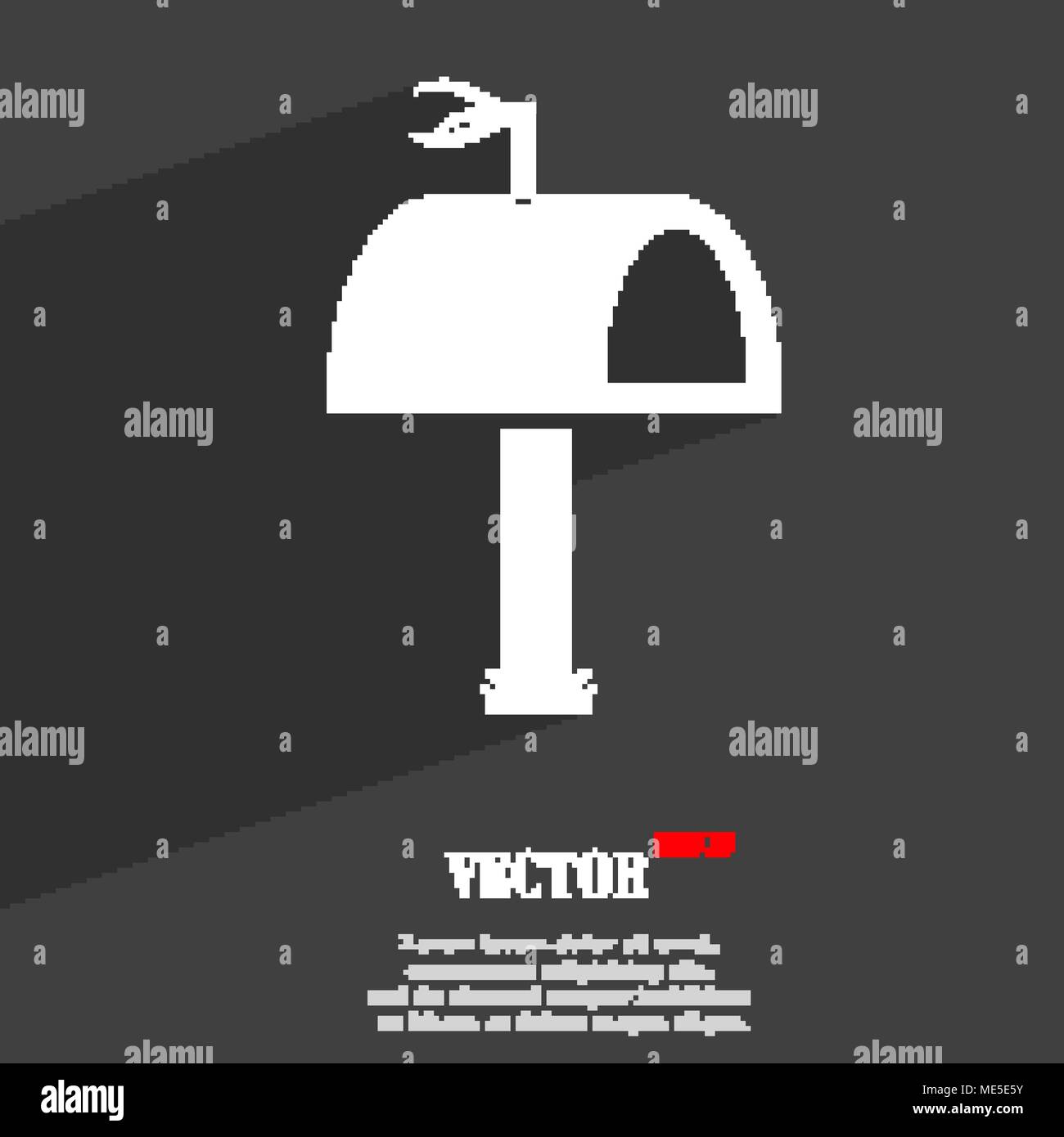 Mailbox icon symbol Flat modern web design with long shadow and space ...