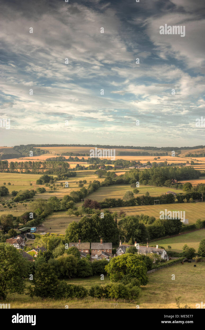 The Meon Valley from East Meon, UK Stock Photo - Alamy
