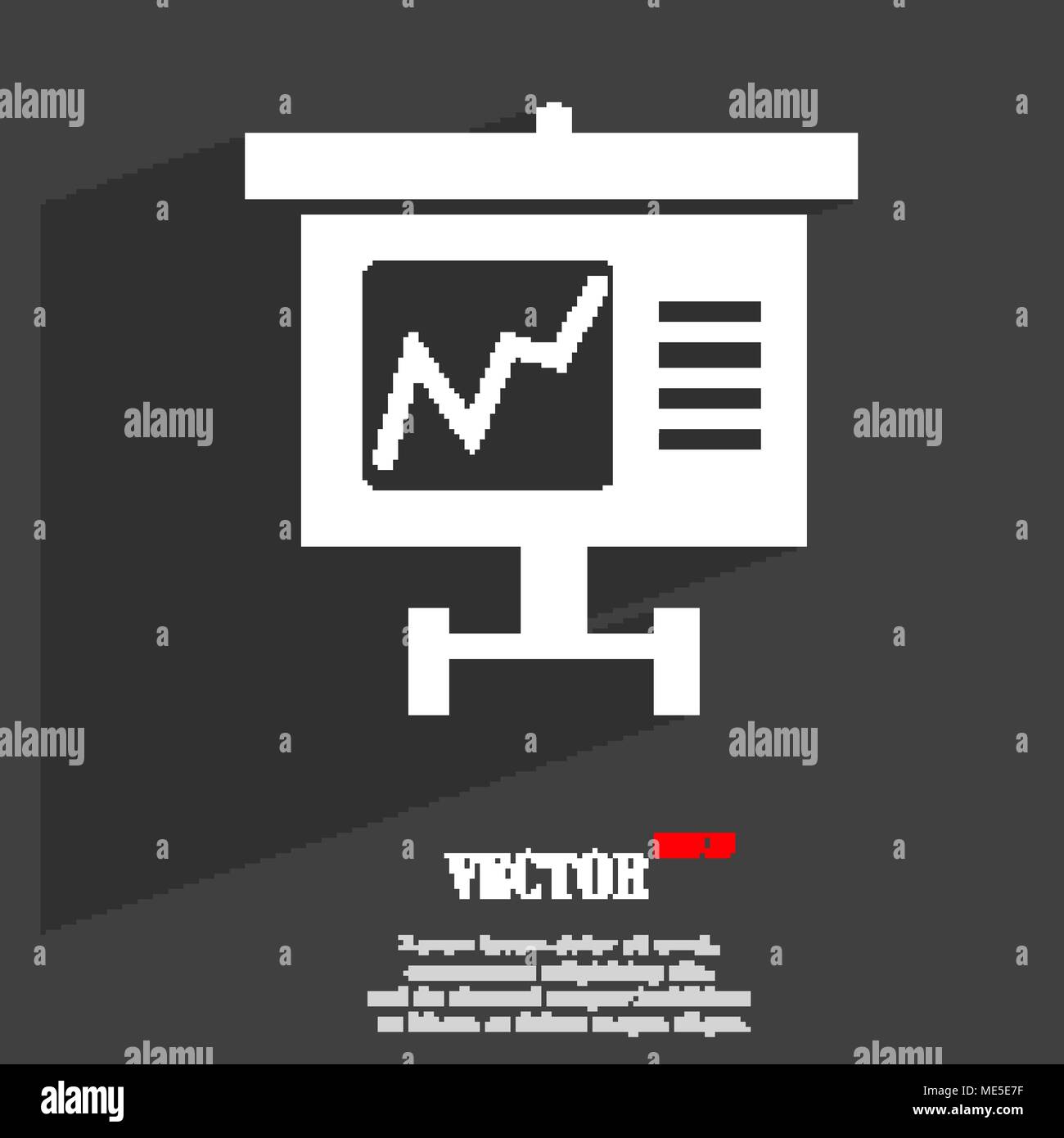Graph icon symbol Flat modern web design with long shadow and space for ...