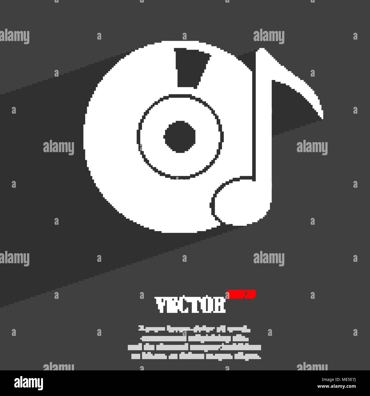 CD or DVD icon symbol Flat modern web design with long shadow and space ...