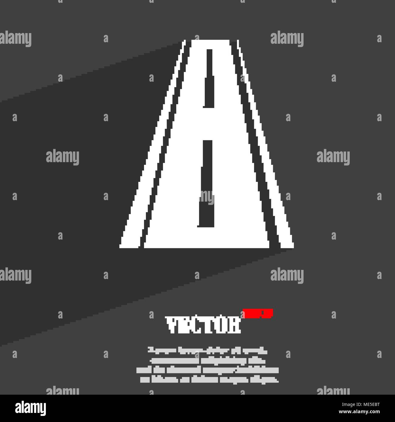 Road icon symbol Flat modern web design with long shadow and space for ...