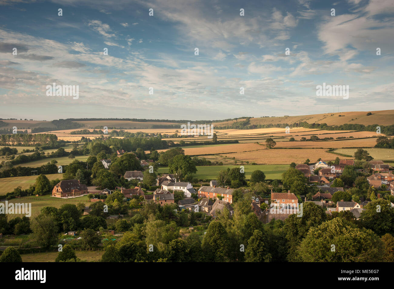 The Meon Valley from East Meon, UK Stock Photo - Alamy