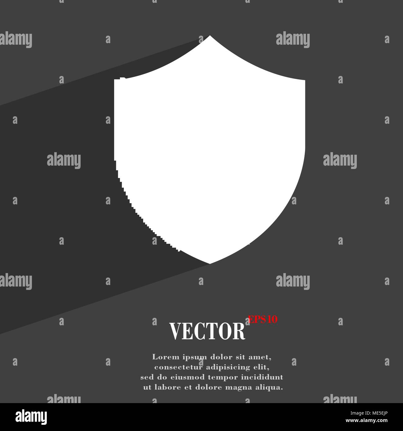 Shield, Protection icon symbol Flat modern web design with long shadow ...