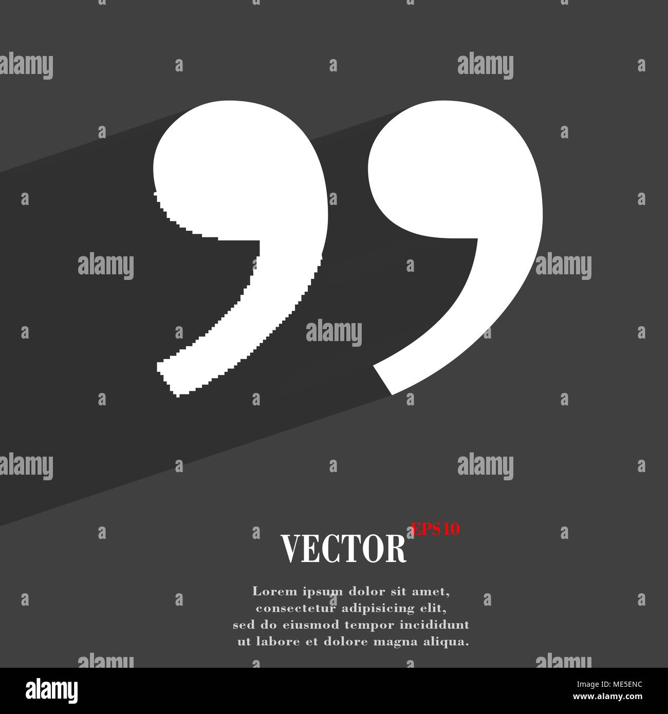 Double quotes at the end of words icon symbol Flat modern web design ...