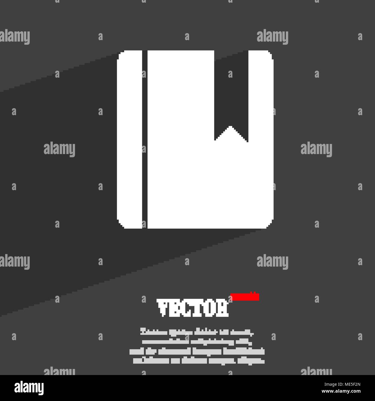 book bookmark icon symbol Flat modern web design with long shadow and ...