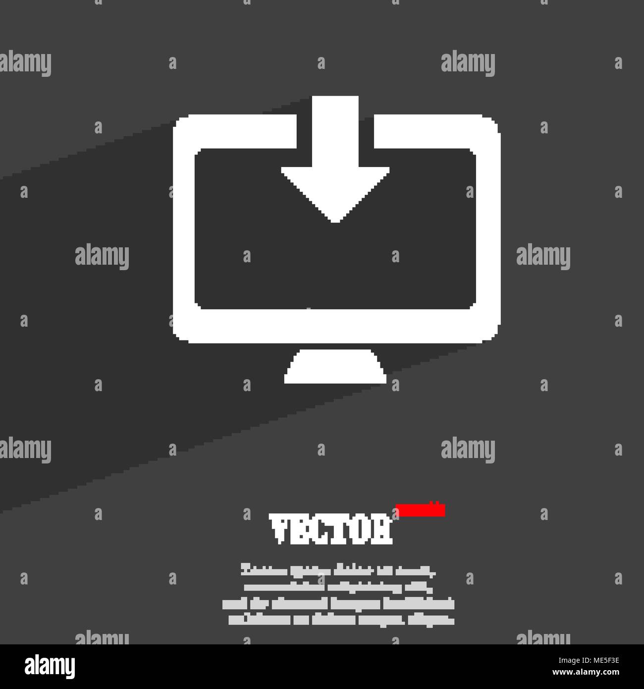 Download, Load, Backup icon symbol Flat modern web design with long ...