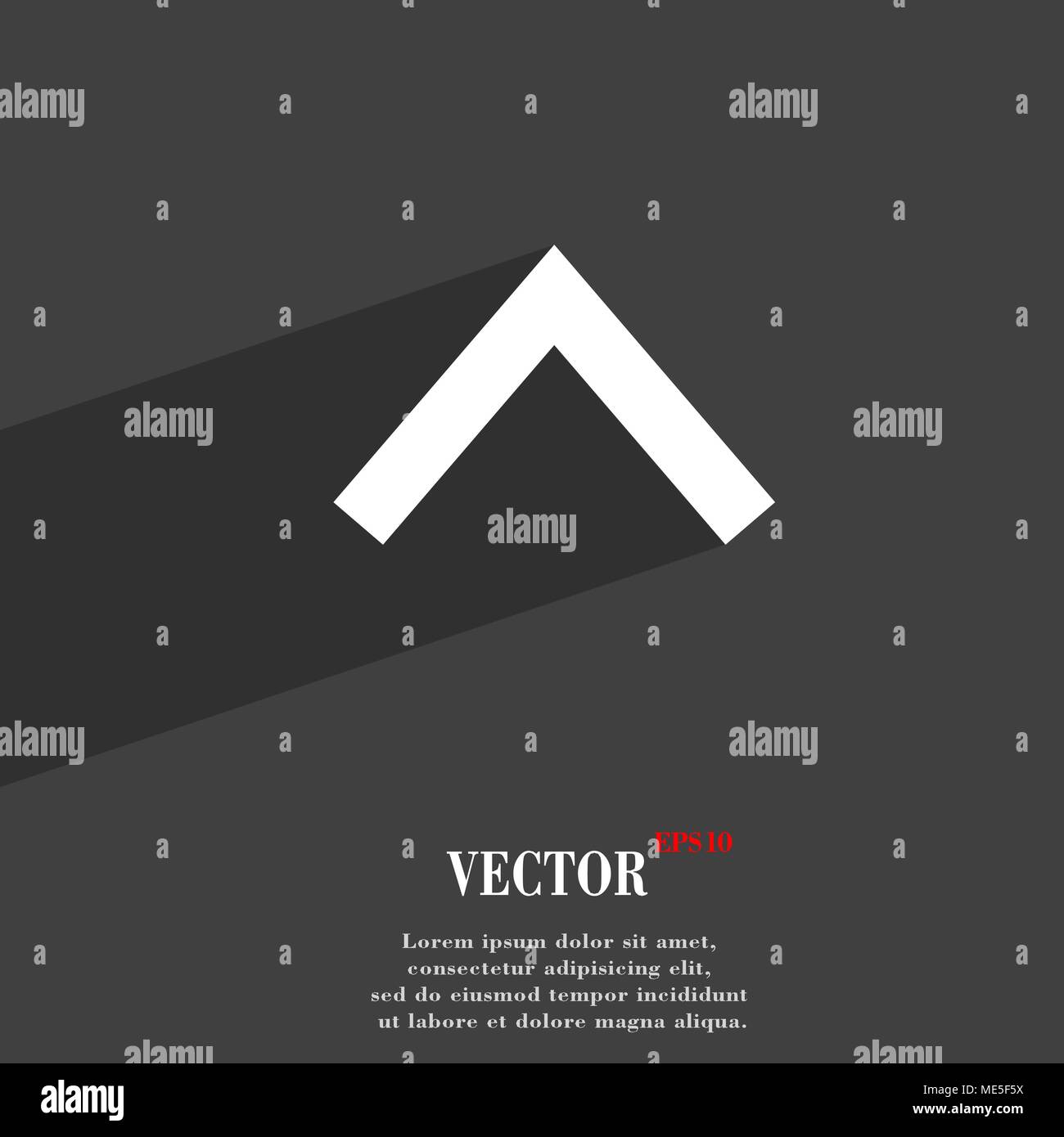 Direction arrow up icon symbol Flat modern web design with long shadow ...