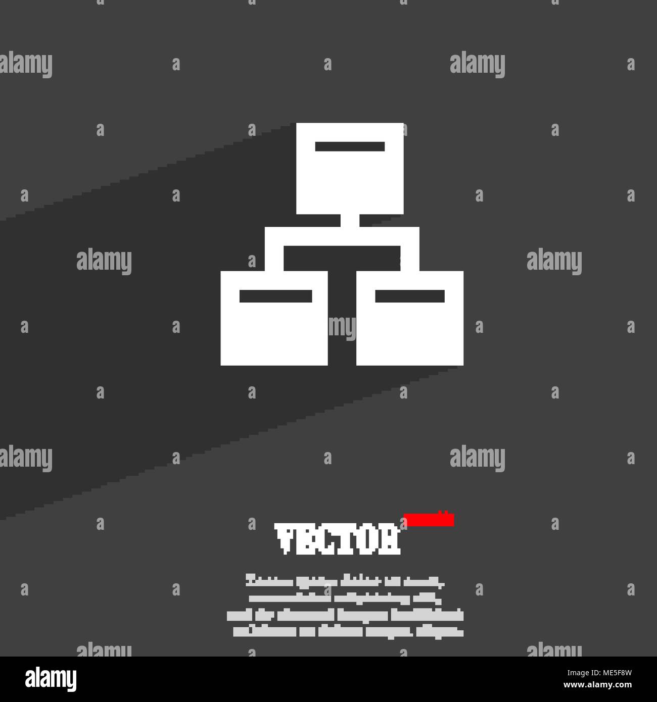 Local Network icon symbol Flat modern web design with long shadow and ...