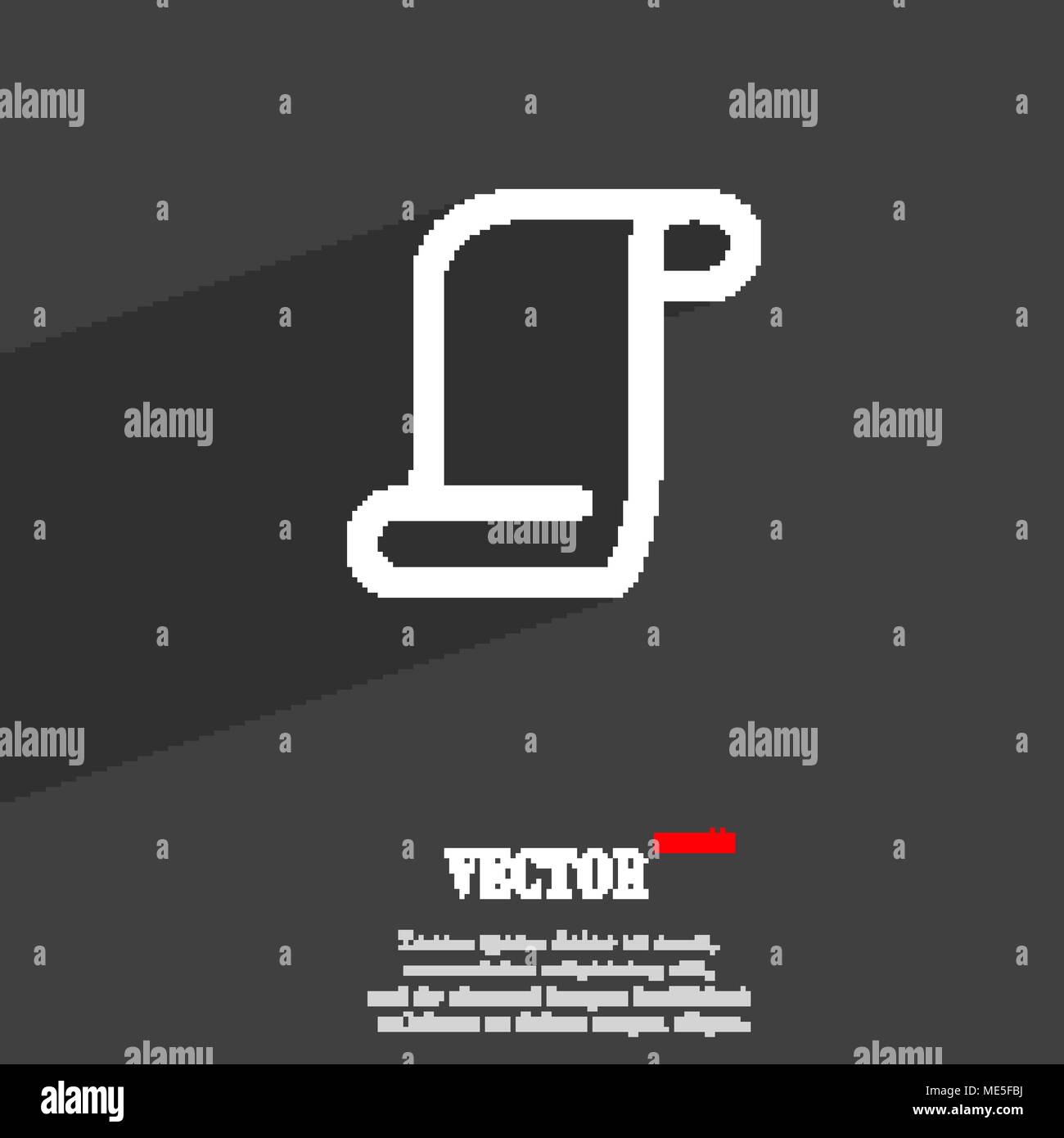 paper scroll icon symbol Flat modern web design with long shadow and ...