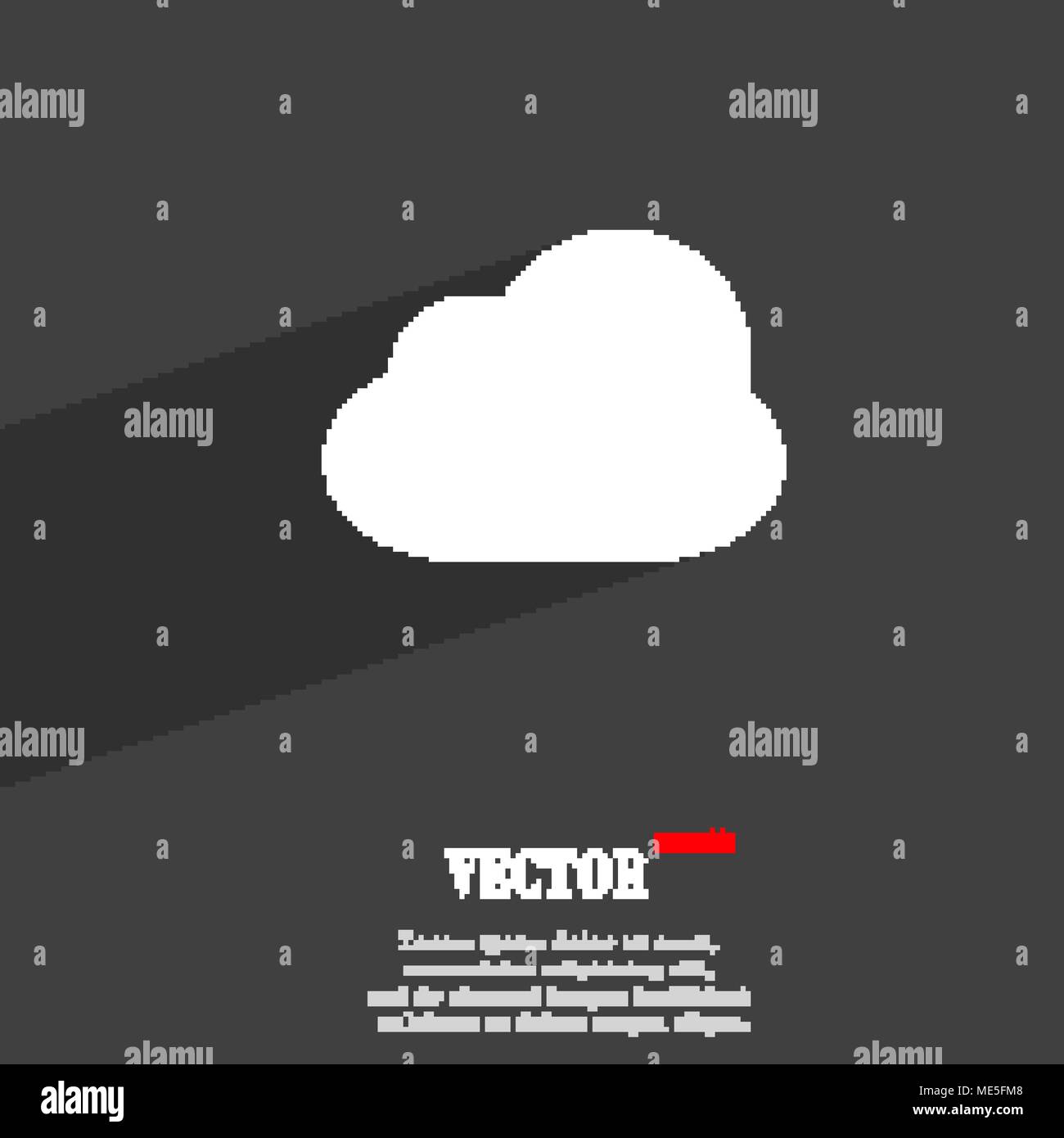 Cloud icon symbol Flat modern web design with long shadow and space for ...