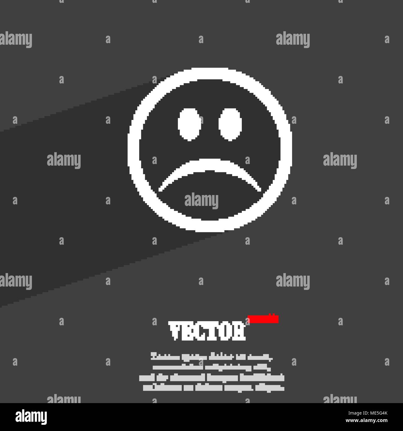 Sad face, Sadness depression icon symbol Flat modern web design with ...