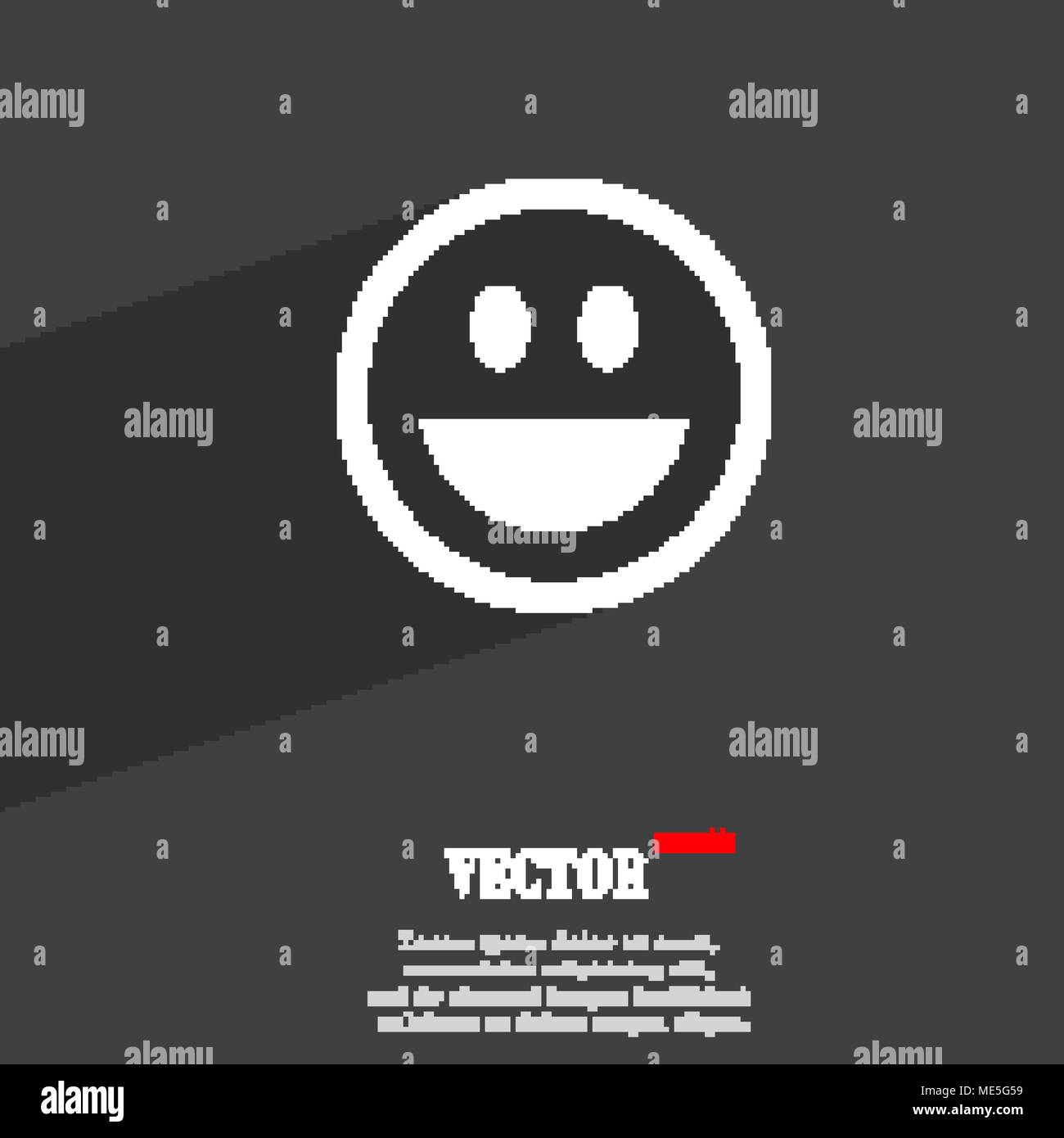 funny Face icon symbol Flat modern web design with long shadow and ...