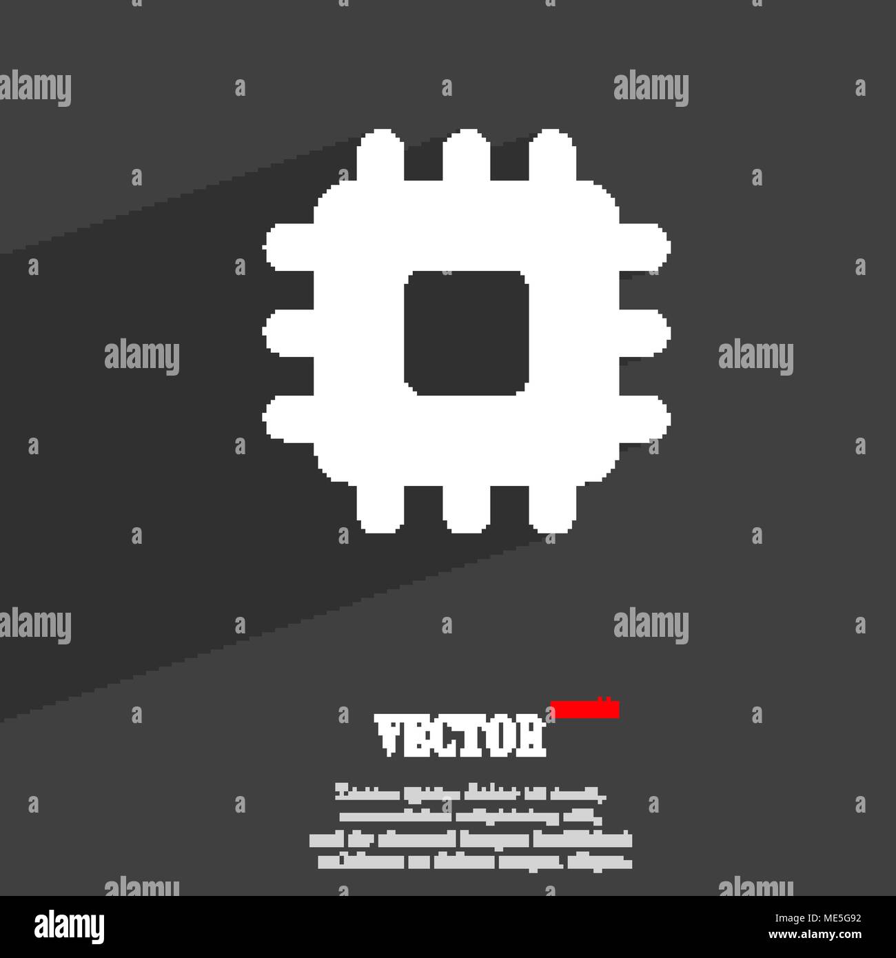 Central Processing Unit icon symbol Flat modern web design with long shadow and space for your ...