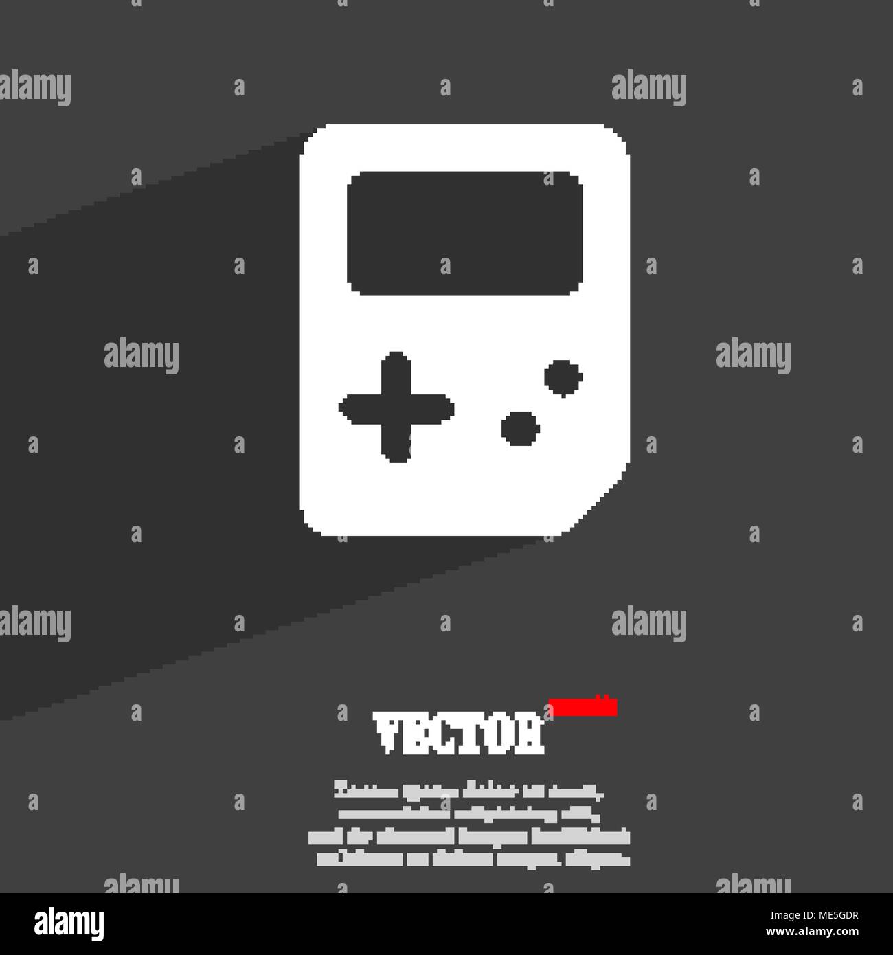 Tetris icon symbol Flat modern web design with long shadow and space ...