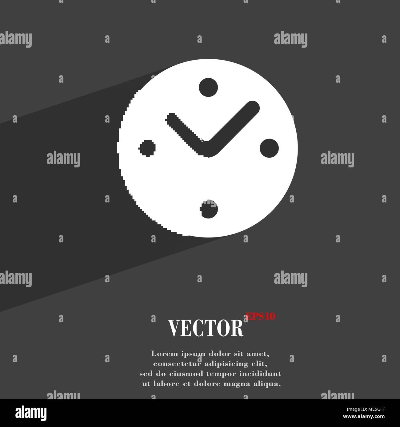 Mechanical Clock icon symbol Flat modern web design with long shadow ...