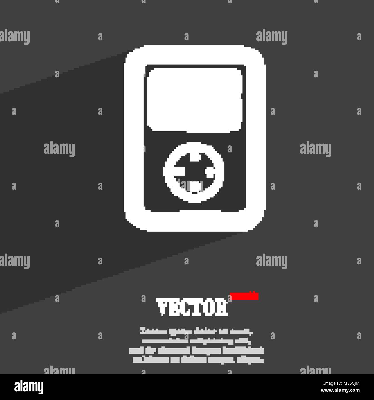 Tetris, video game console icon symbol Flat modern web design with long ...